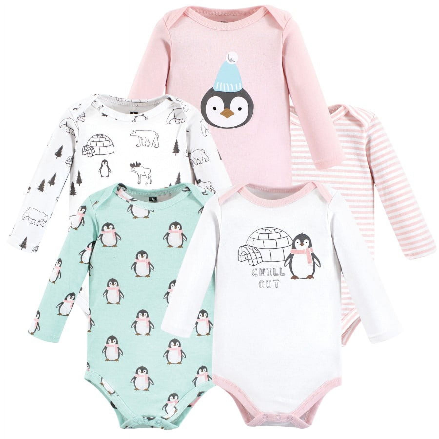 Hudson Baby Girl's Long-Sleeve Cotton Onesies Multipack Clothes ...