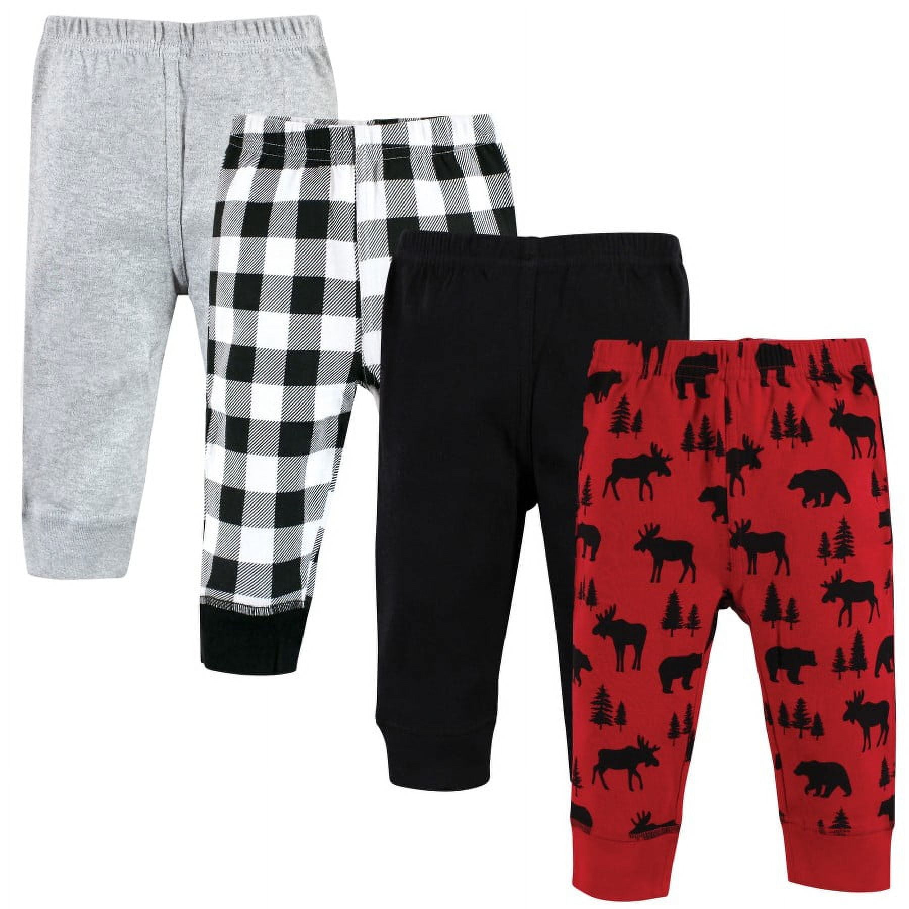 Hudson Baby Cotton Pants, Red Moose Bear, 3-6 Months - Walmart.com