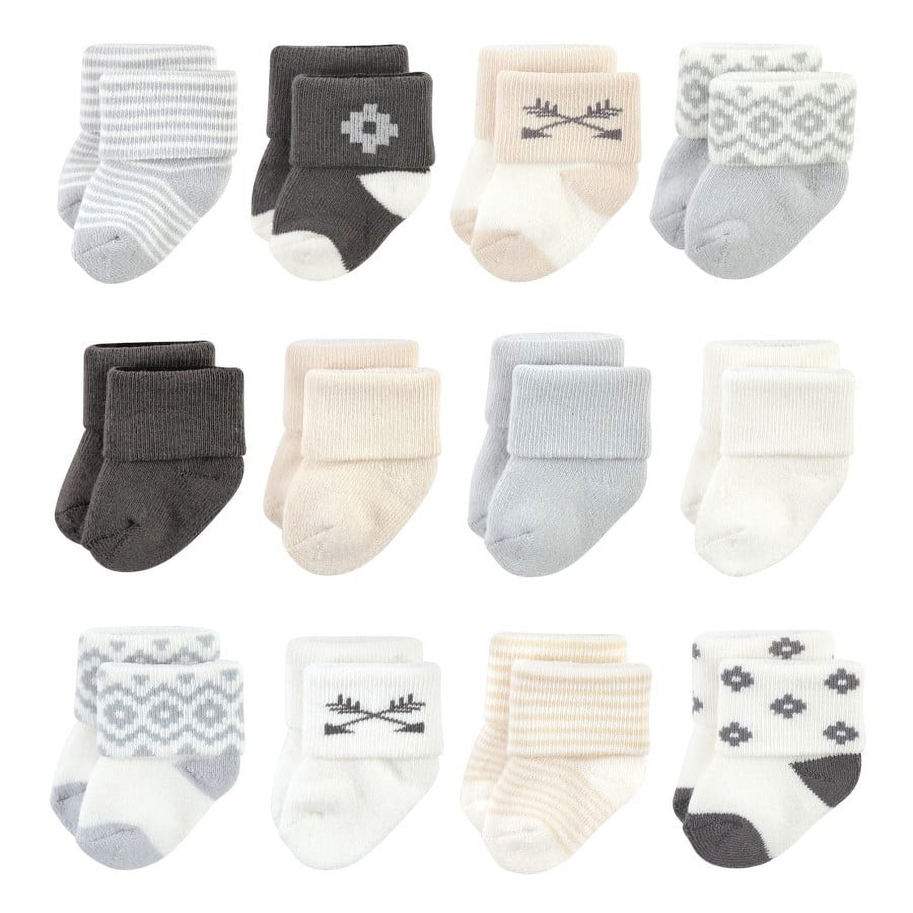 Hudson Baby Cotton Rich Newborn and Terry Socks, Gray Arrows 12-Pack, 0-6 Months - Walmart.com
