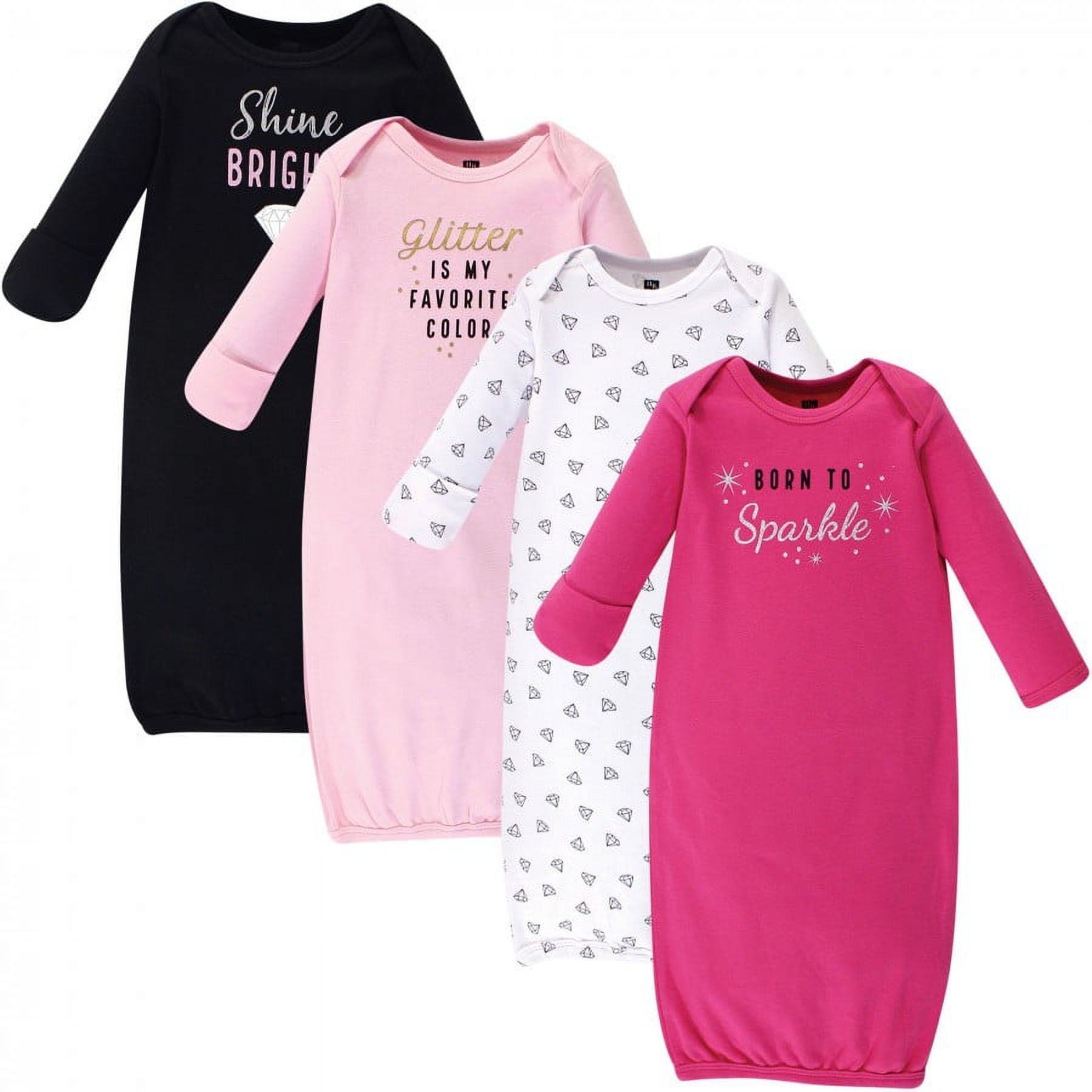 Hudson Baby Girl Cotton Gowns, Sparkle, Preemie/Newborn - Walmart.com
