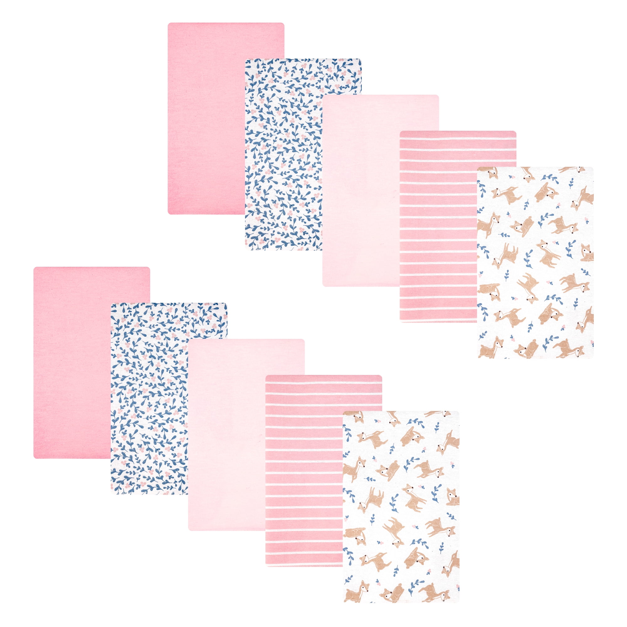 Hudson Baby Girl Cotton Polyester Flannel Burp Cloths 10-Pack, Loves Me ...