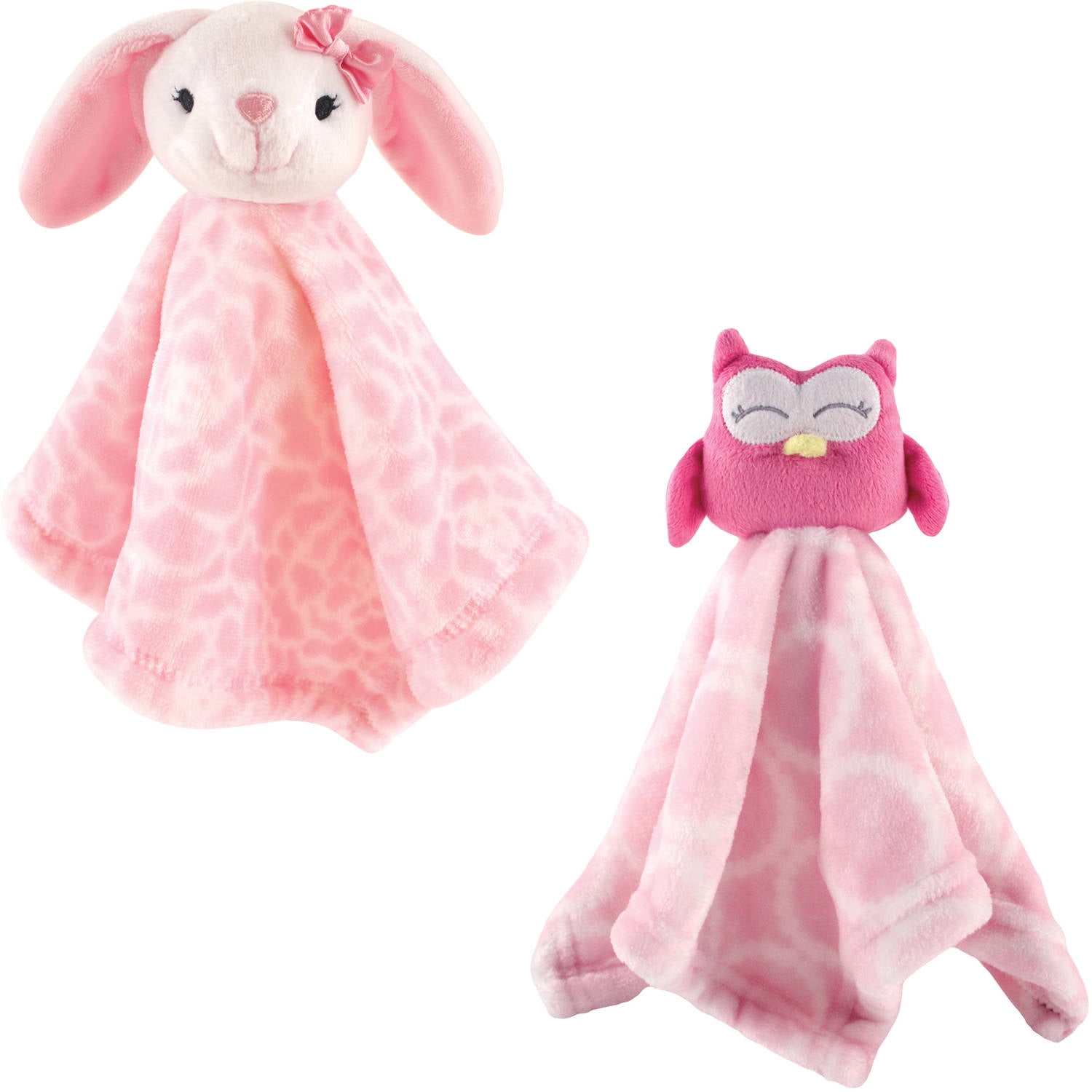 Hudson Baby Girls Soft Snuggly Velboa Animal Face Pink Security ...