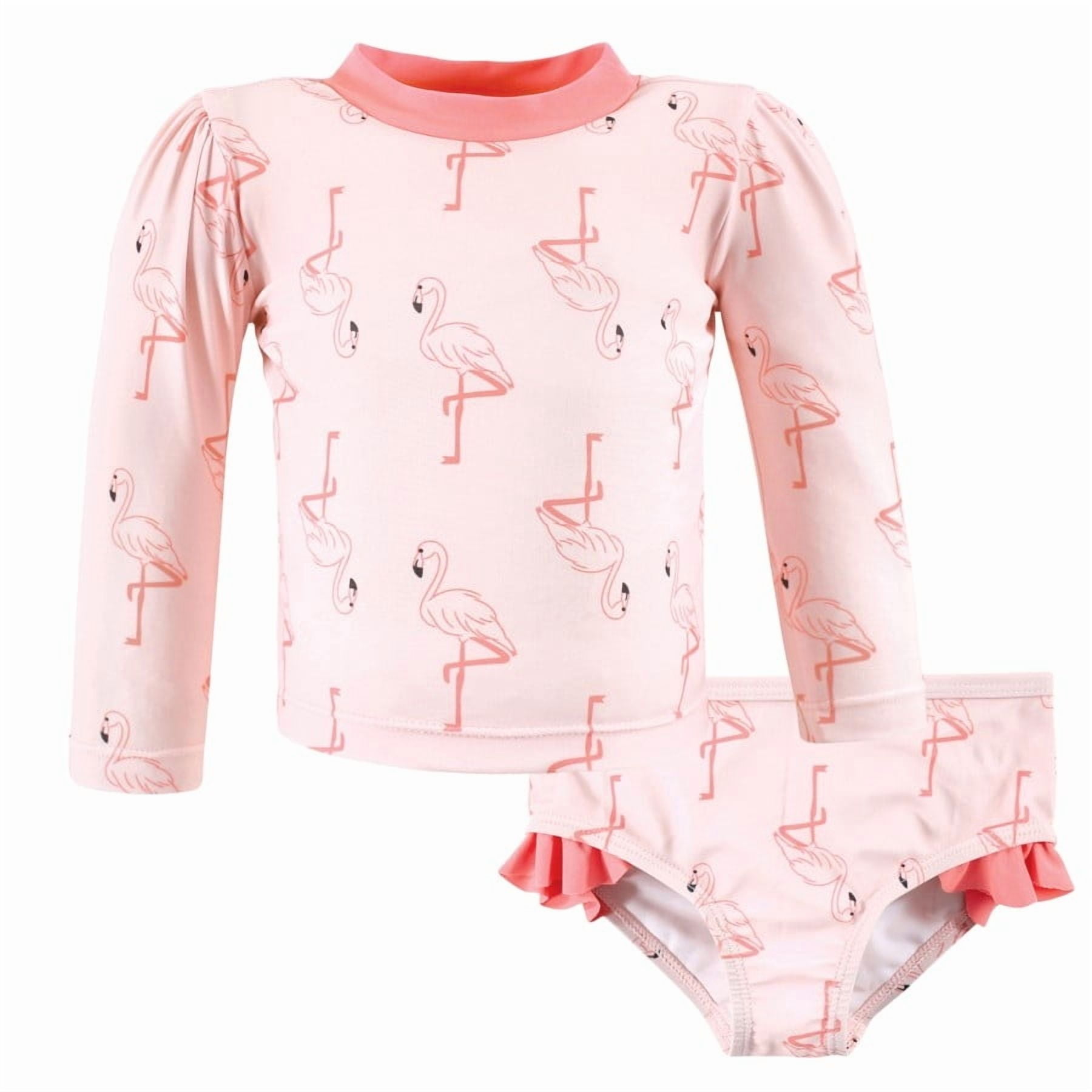 Hudson Baby Girls Swim Rashguard Set, Pink Flamingo, 12-18 Months ...