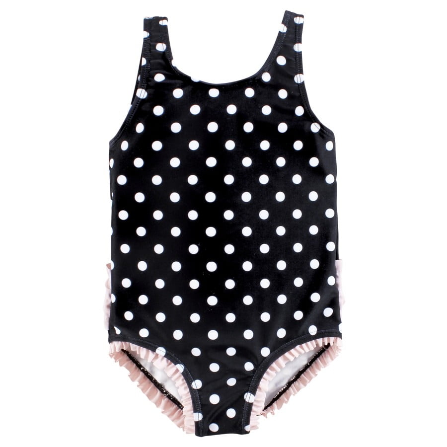 Hudson Baby Girls Toddler Swimsuit, Black Dot Pink, 2T - Walmart.com