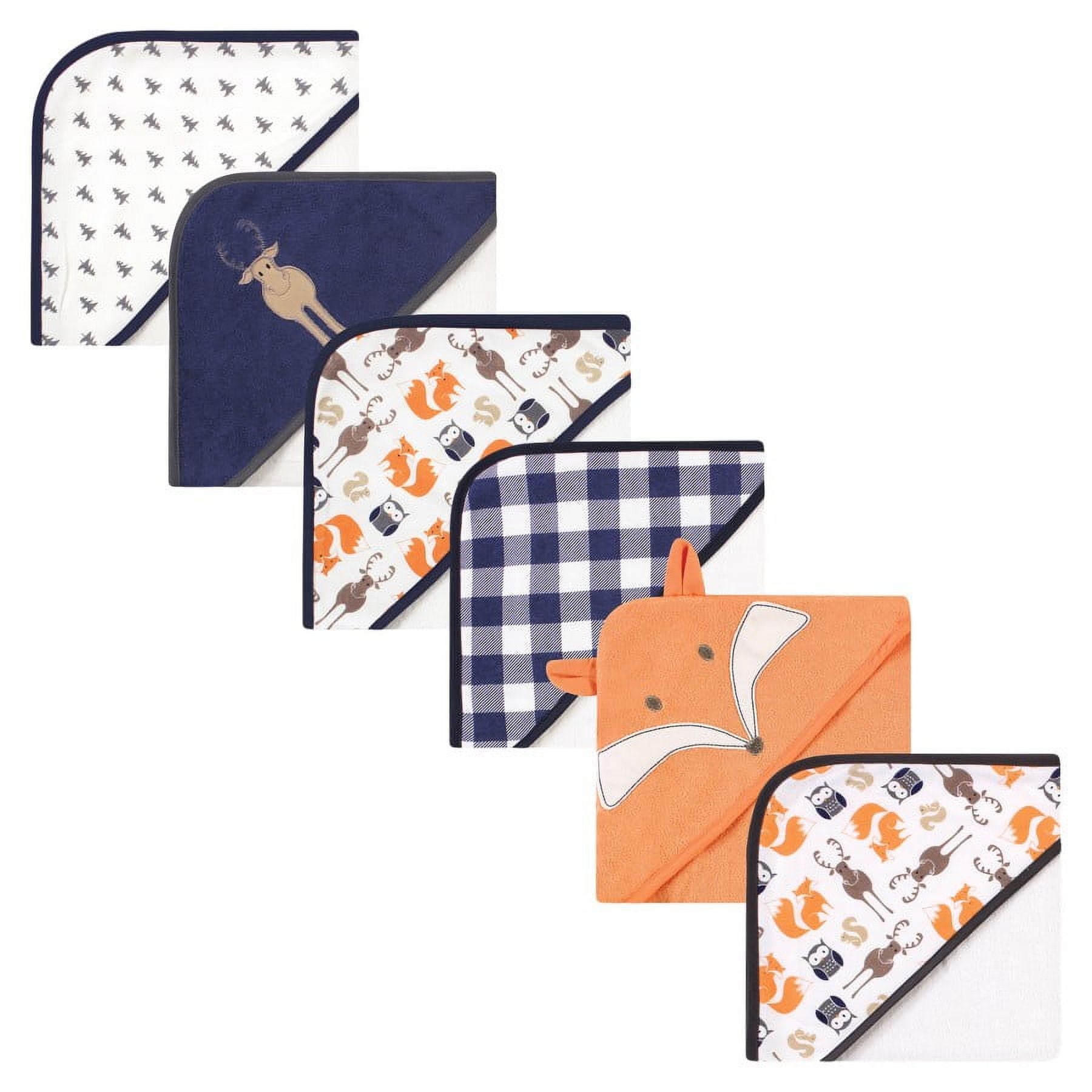 Hudson Baby Infant Boy 6Pc Cotton Rich Hooded Towels Bundle Set, Blue ...