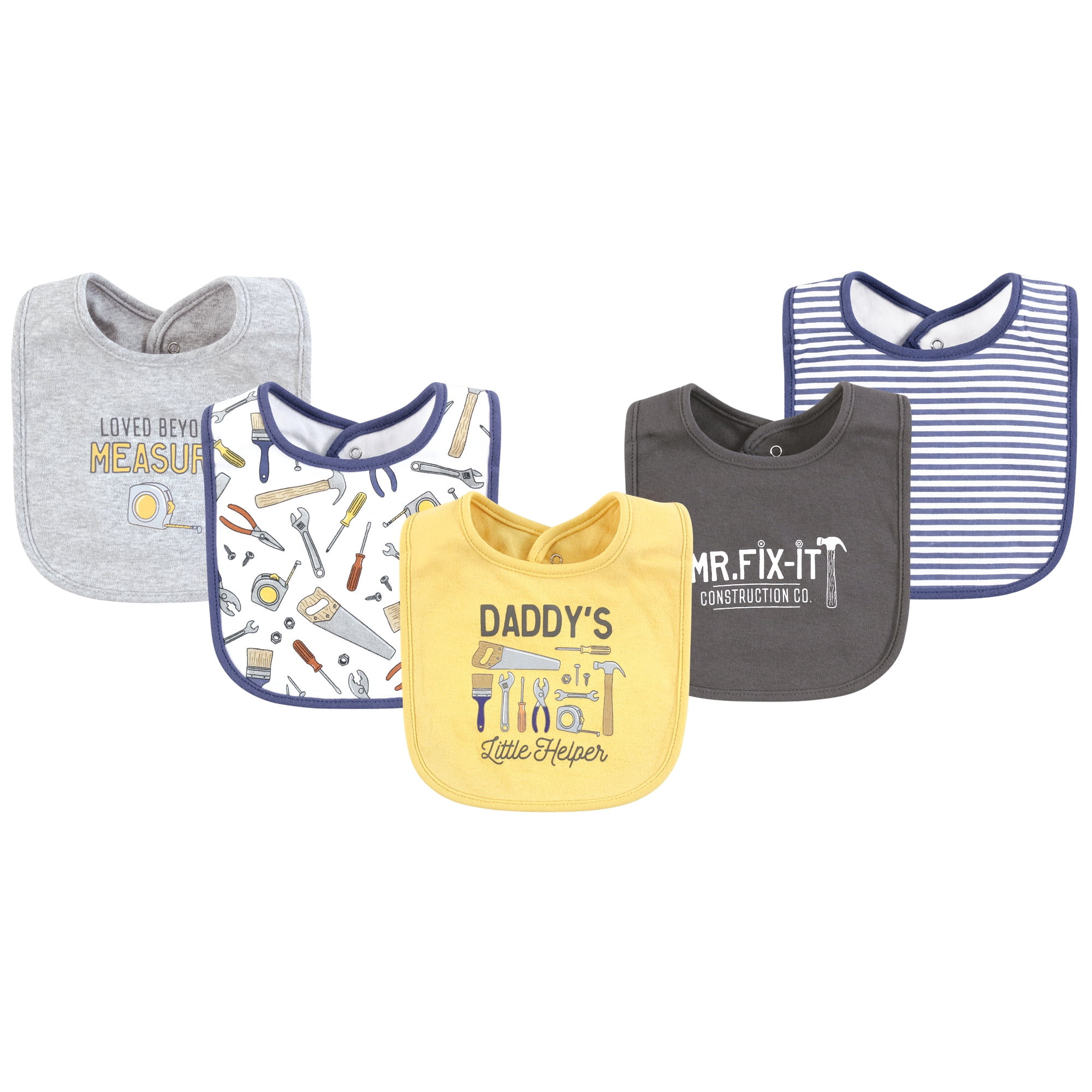 Hudson Baby Infant Boy Cotton Bibs, Construction Work, One Size ...