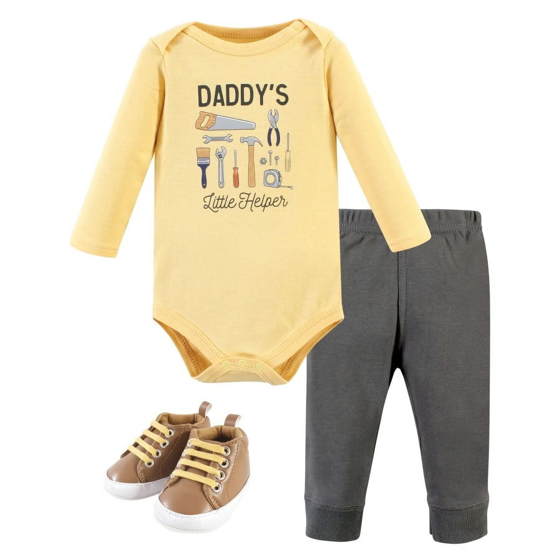Hudson Baby Infant Boy Cotton Bodysuit, Pant and Shoe Set, Construction ...