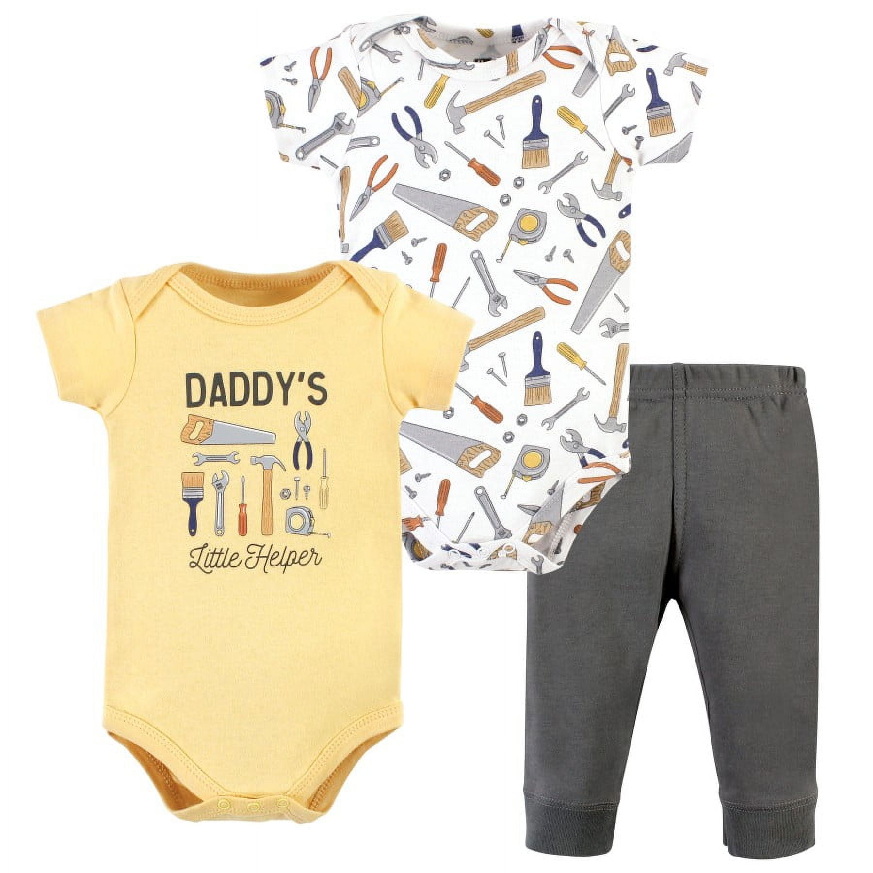 Hudson Baby 2 Cotton Short Sleeve Bodysuits and Pant Set, Preemie - 24 ...