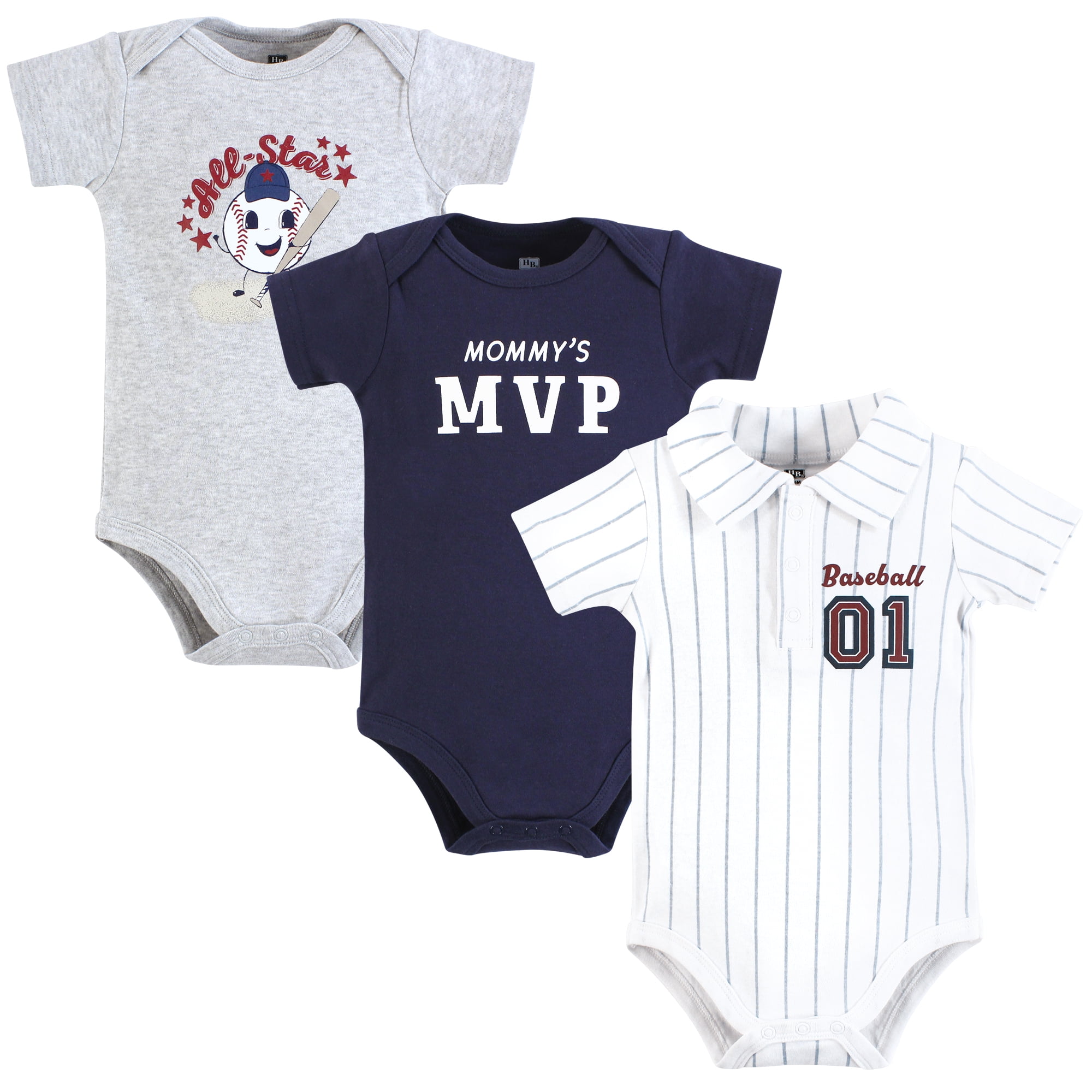 Hudson Baby Infant Boy Cotton Bodysuits, All Star Polo, 3-6 Months ...