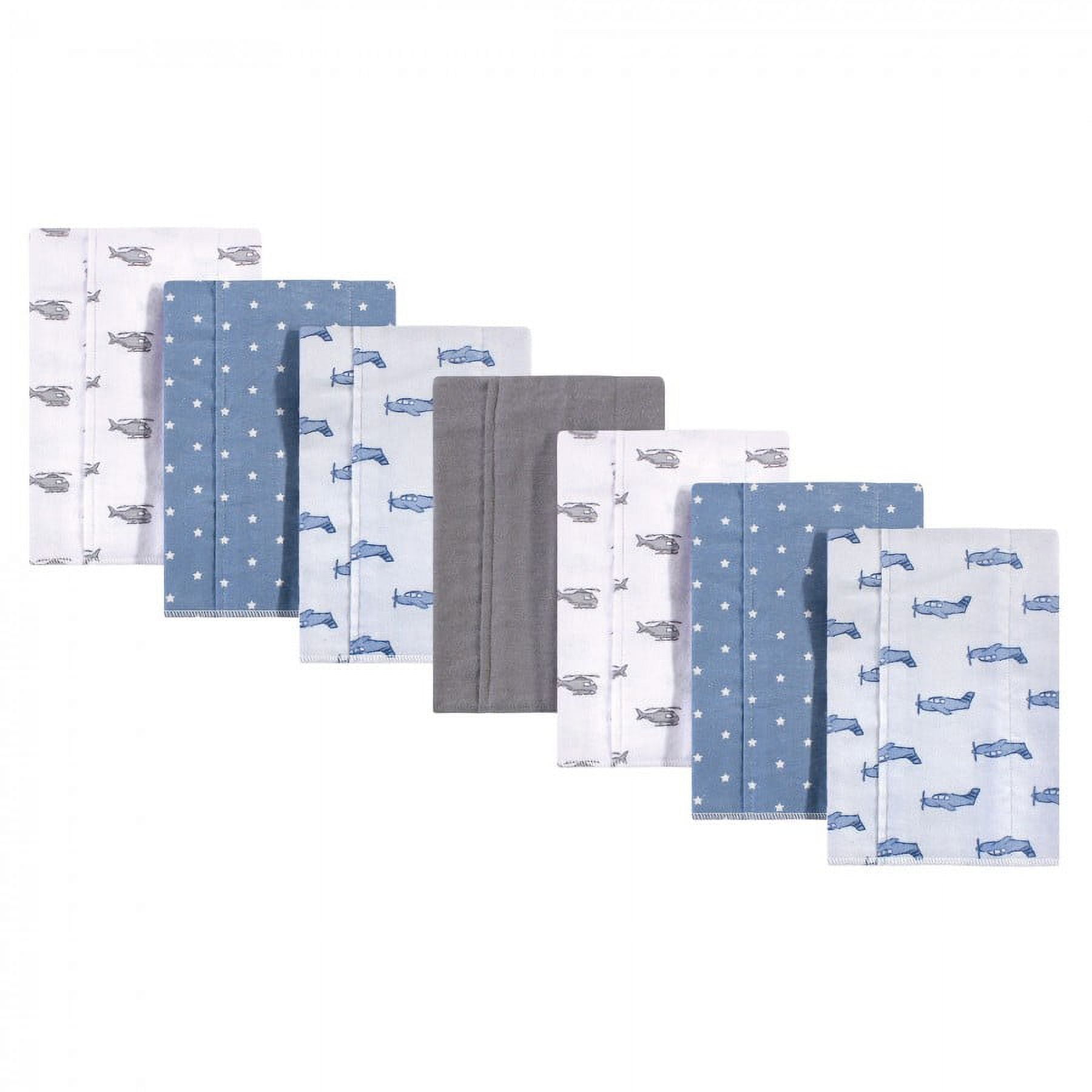 Hudson Baby Infant Boy Cotton Flannel Burp Cloths 7pk, Airplanes ...