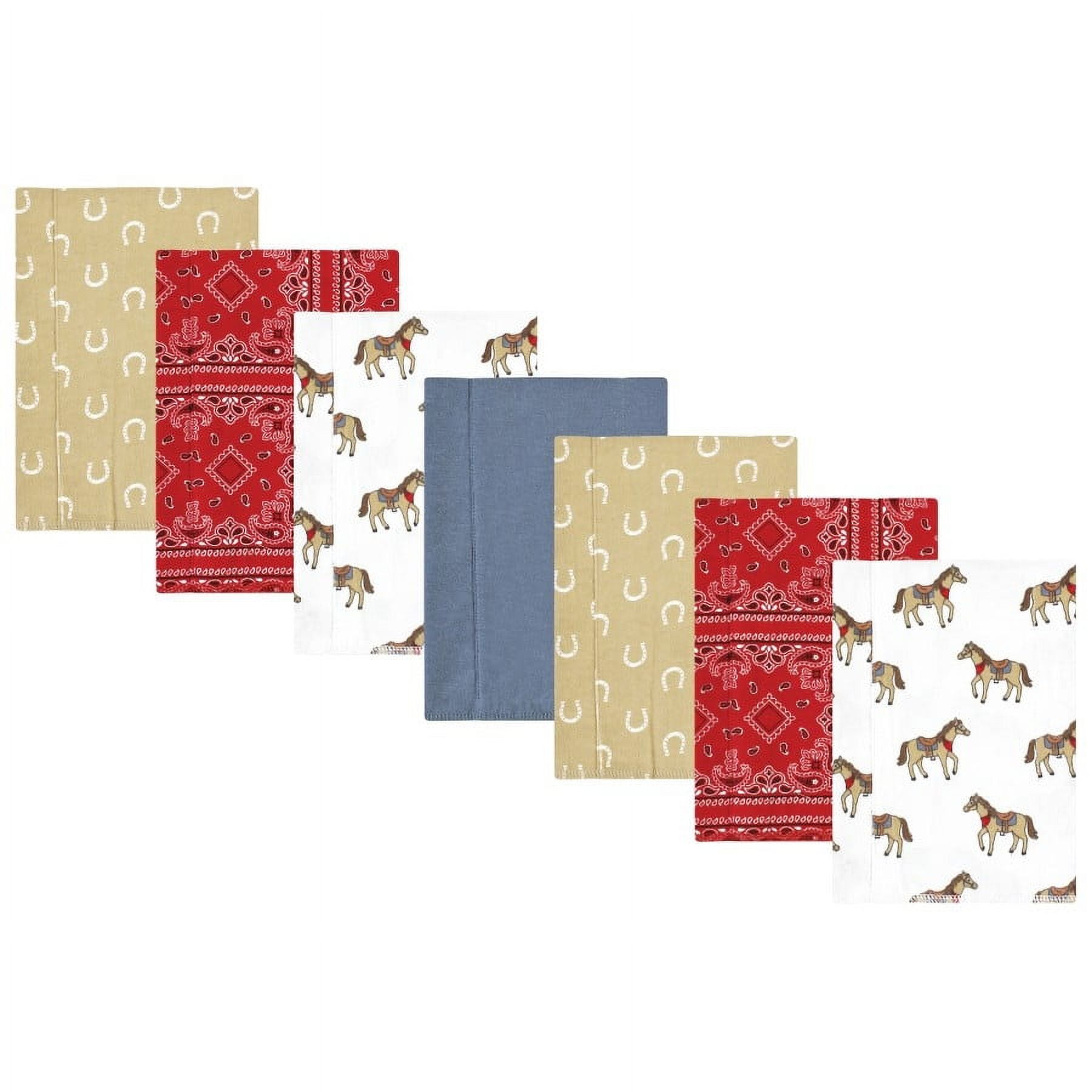 Hudson Baby Infant Boy Cotton Flannel Burp Cloths, Cowboy 7-Pack, One ...