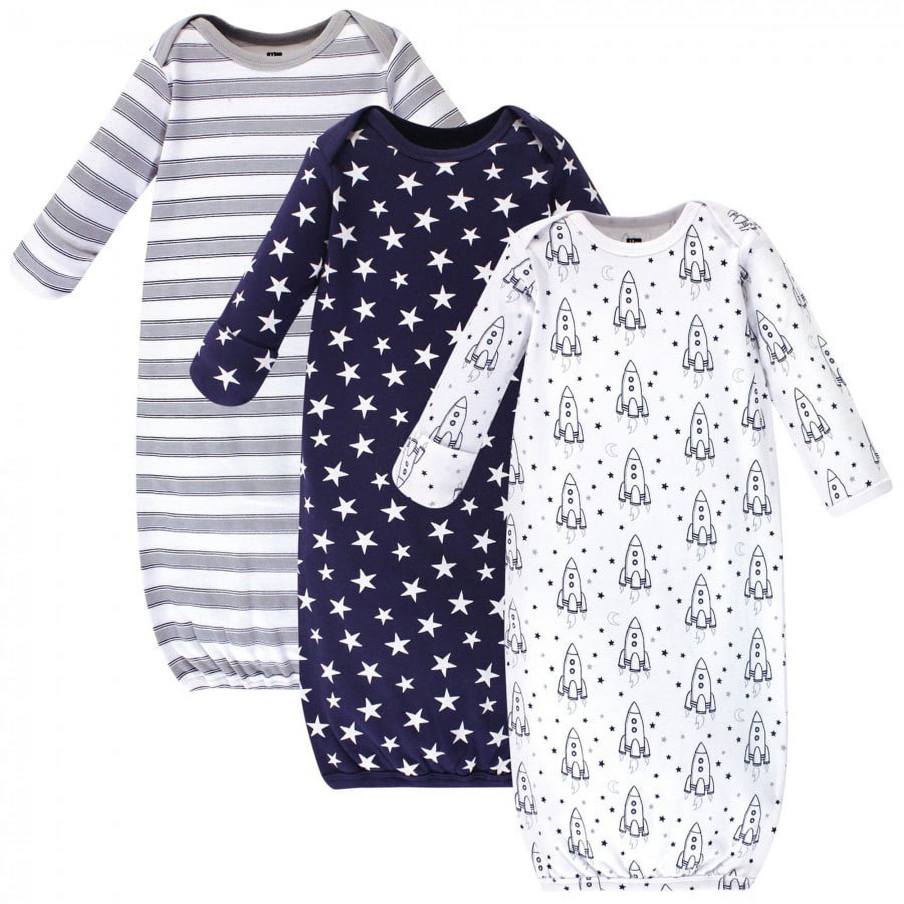 Hudson Baby Infant Boy Cotton Gowns, Rocket Ship, Preemie/Newborn ...