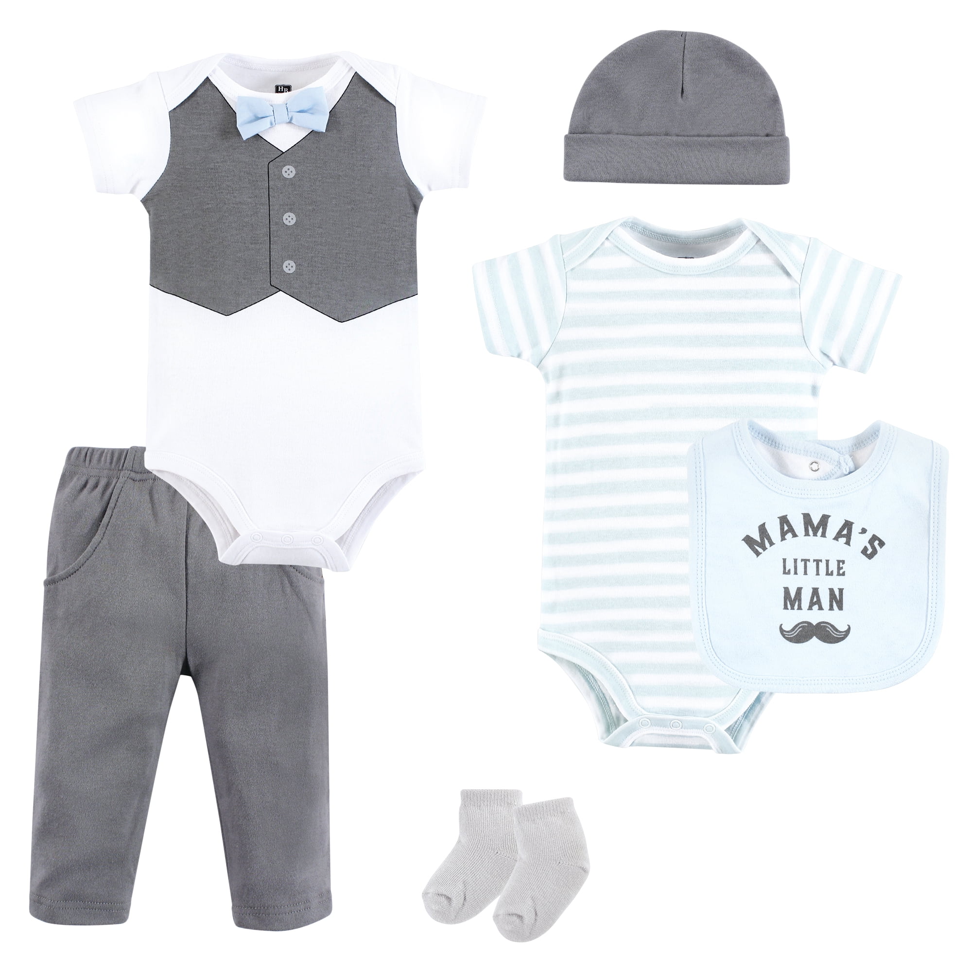 Hudson Baby Infant Boy Cotton Layette Set, Mamas Little Man, 9-12 ...