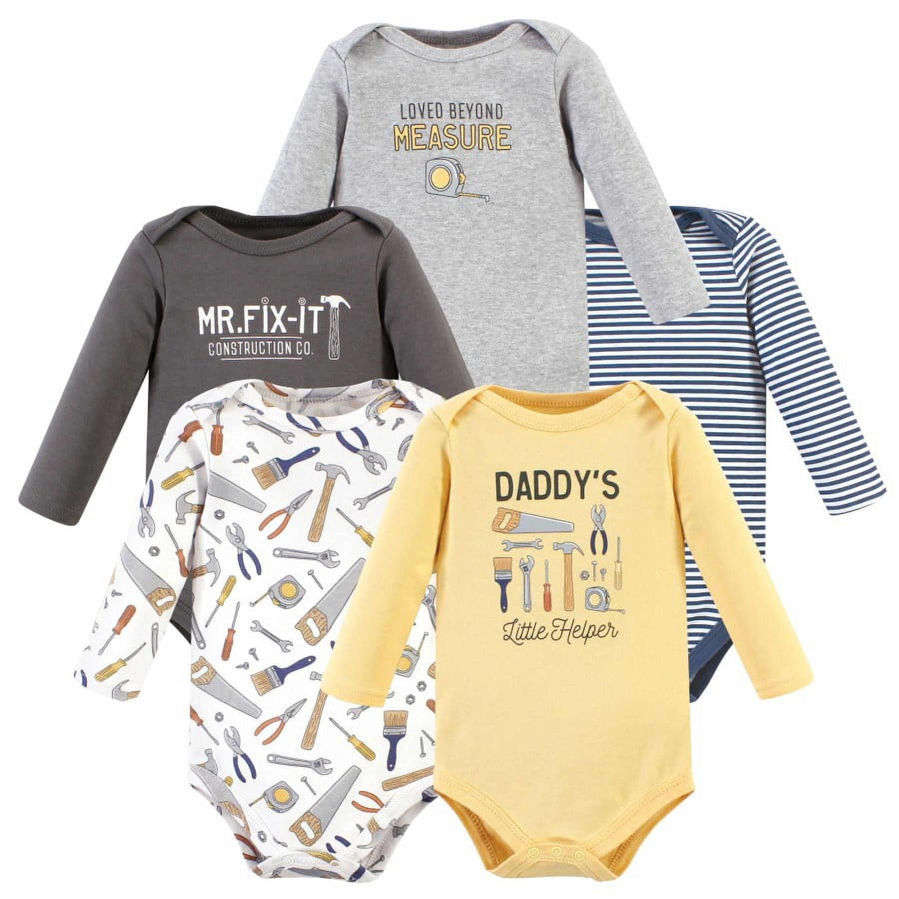 Hudson Baby Infant Boy Cotton Long-Sleeve Bodysuits, Construction Work ...