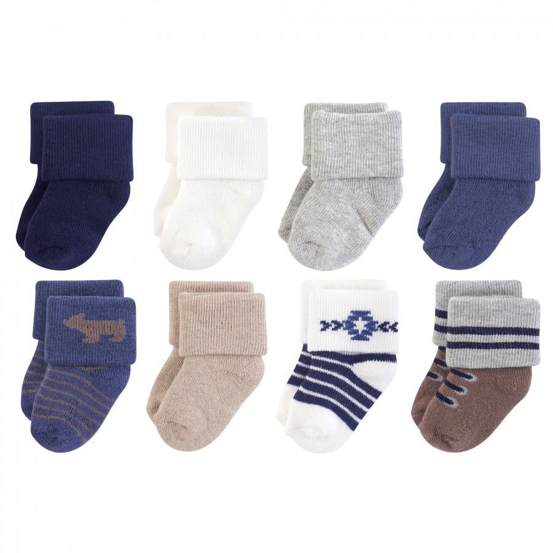 Hudson Baby Infant Boy Cotton Rich Newborn and Terry Socks, Bear, 6-12 ...