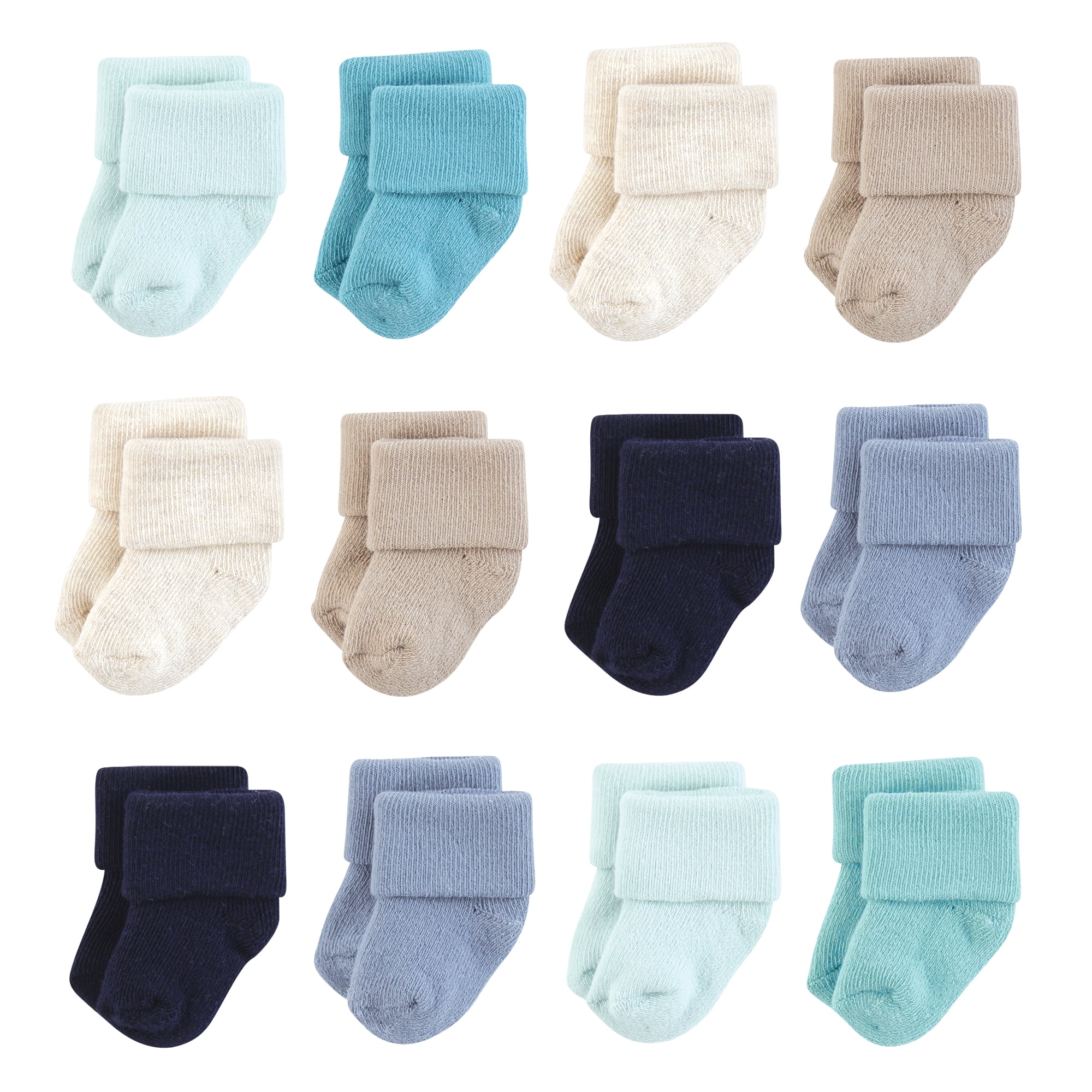 Hudson Baby Infant Boy Cotton Rich Newborn and Terry Socks, Blue Teal ...