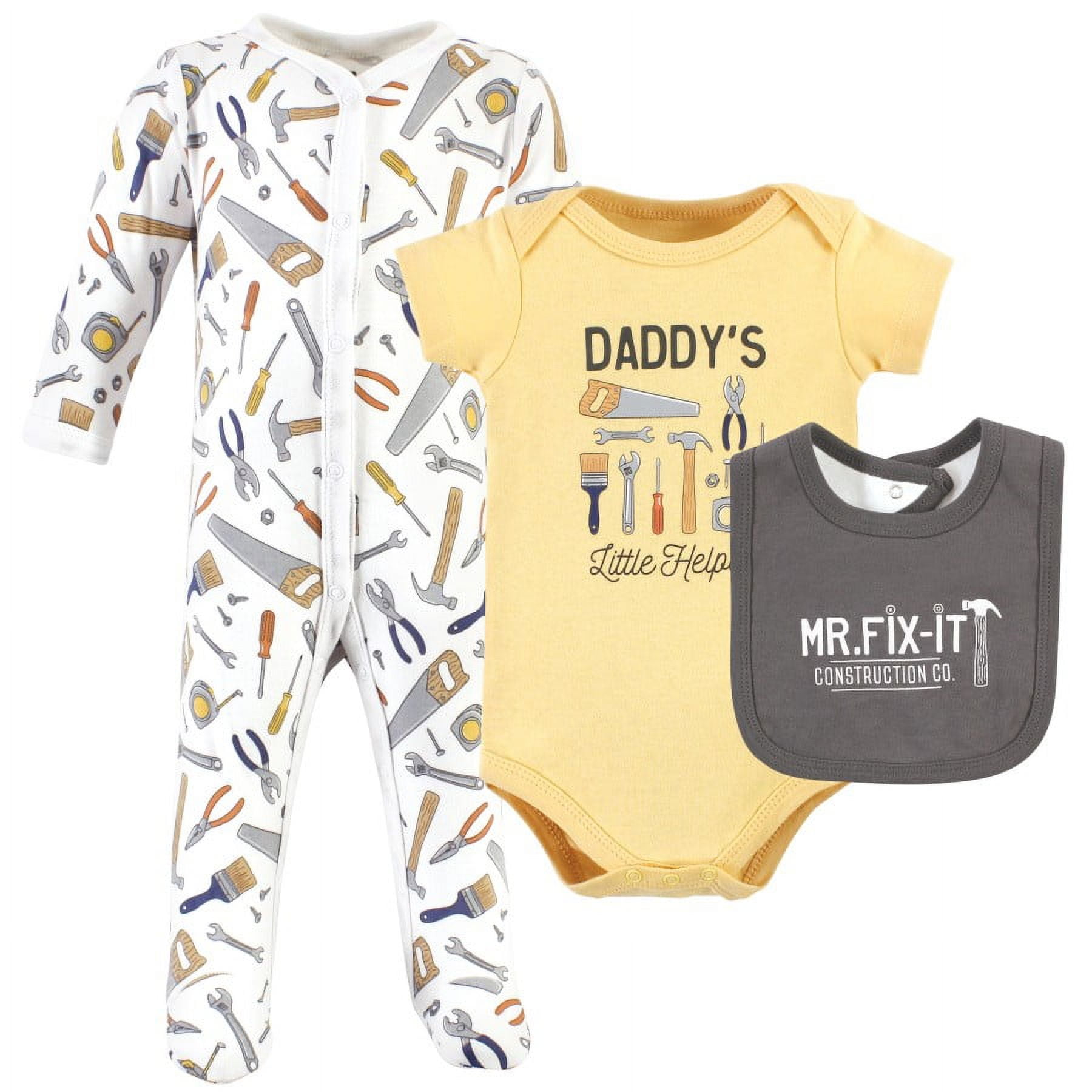 Hudson Baby Infant Boy Cotton Sleep and Play, Bodysuit and Bandana Bib ...