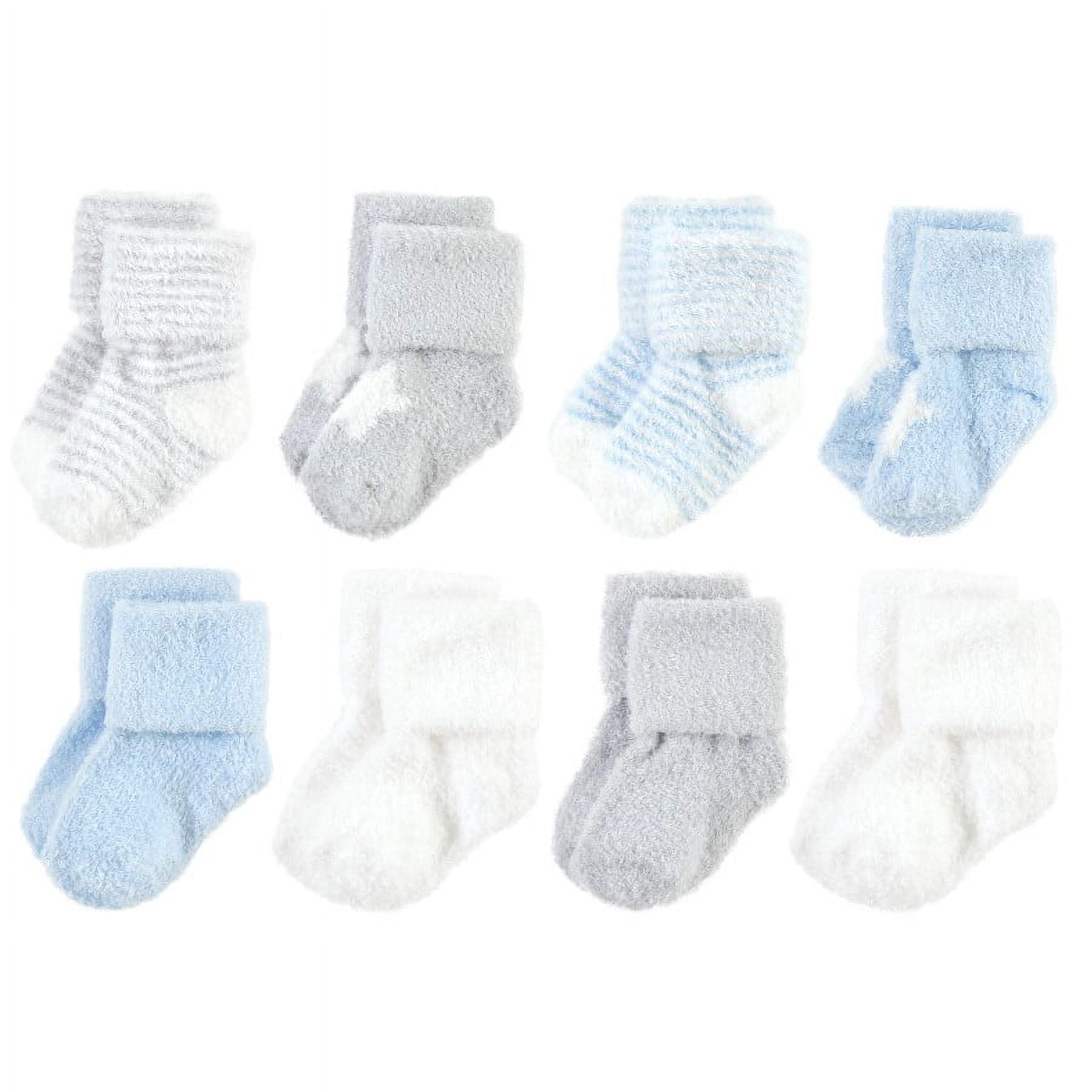 Hudson Baby Infant Boy Cozy Chenille Newborn and Terry Socks, Blue Star ...