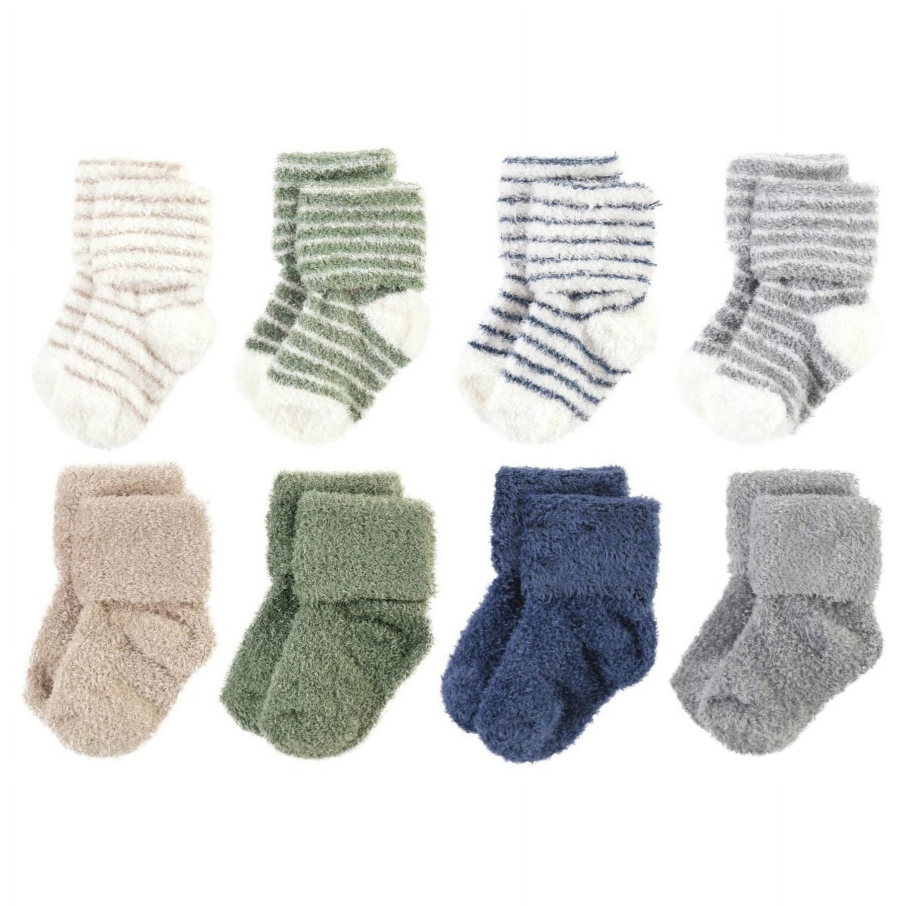 Hudson Baby Infant Boy Cozy Chenille Newborn and Terry Socks, Green ...