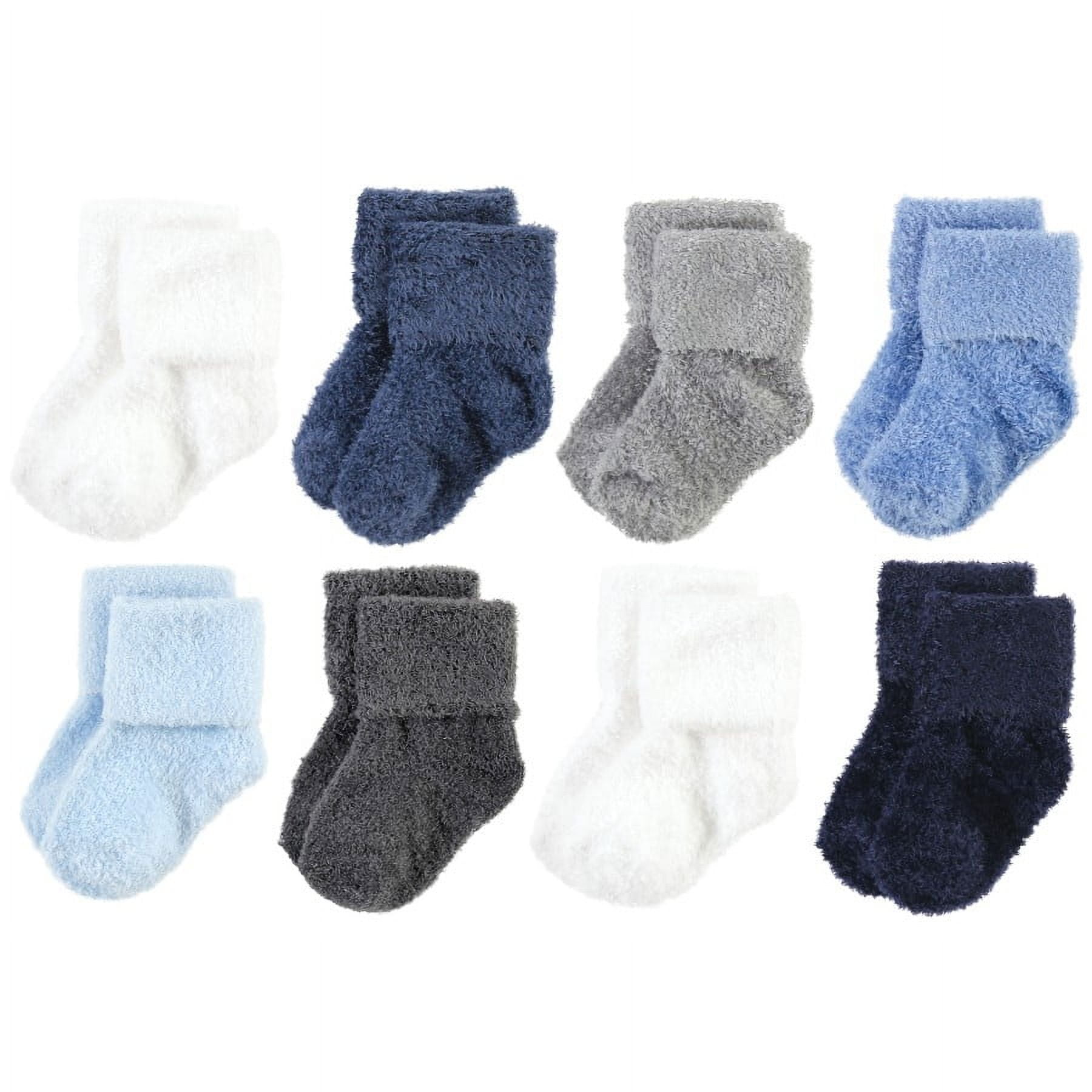 Hudson Baby Infant Boy Cozy Chenille Newborn and Terry Socks, Solid ...