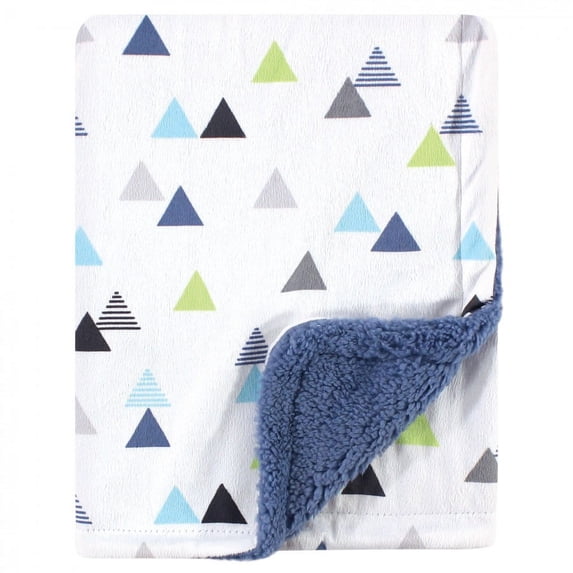 Hudson Baby Infant Boy Plush Blanket with Faux Shearling Back, Abstract ...