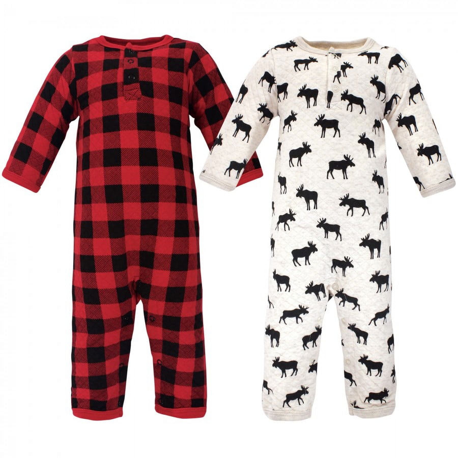 Hudson Baby Infant Boy Premium Quilted Coveralls 2pk, Moose, 6-9 Months ...