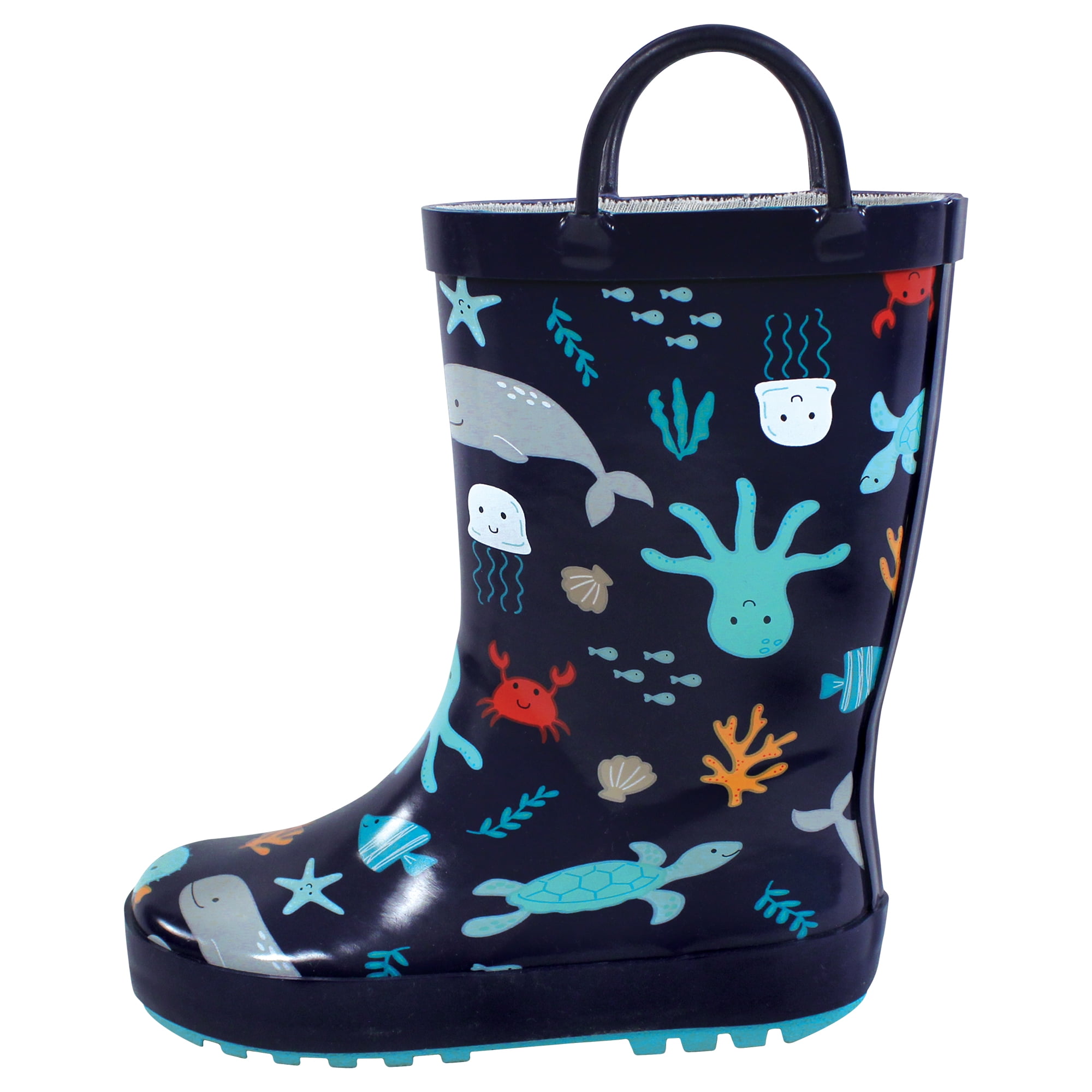 Hudson Baby Infant Boy Rain Boots, Sea Characters, 7 Toddler - Walmart.com