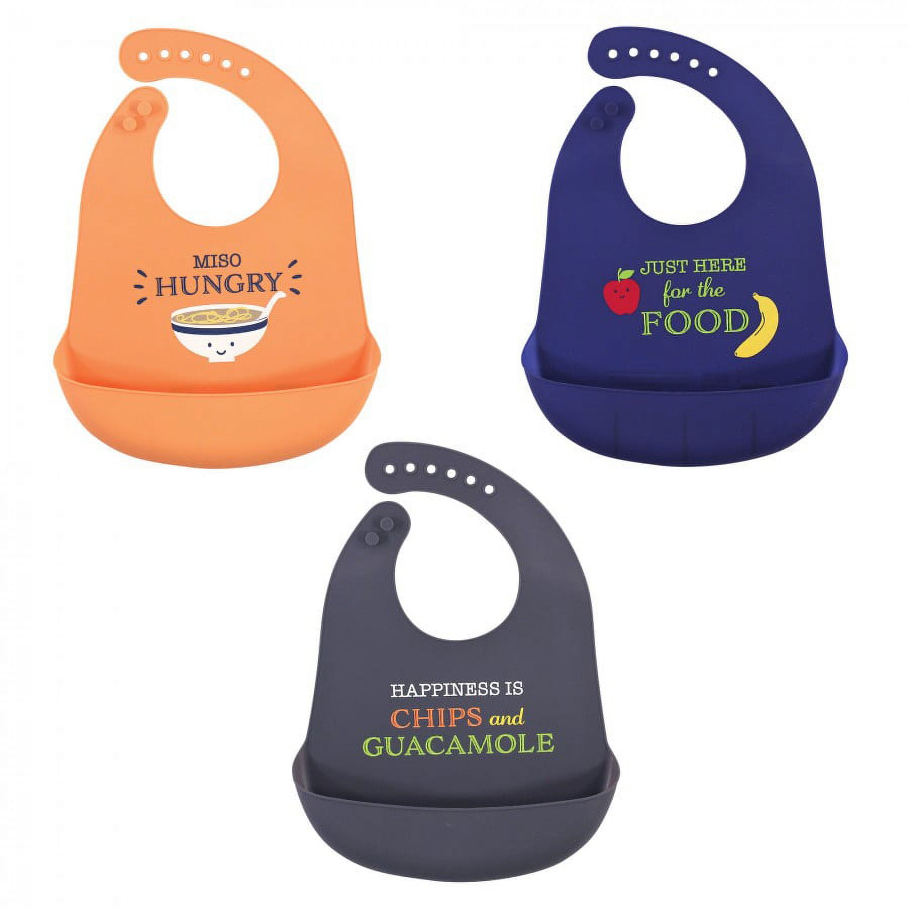 Hudson Baby Infant Boy Miso Hungry Silicone Baby Bibs, 3 Pieces ...