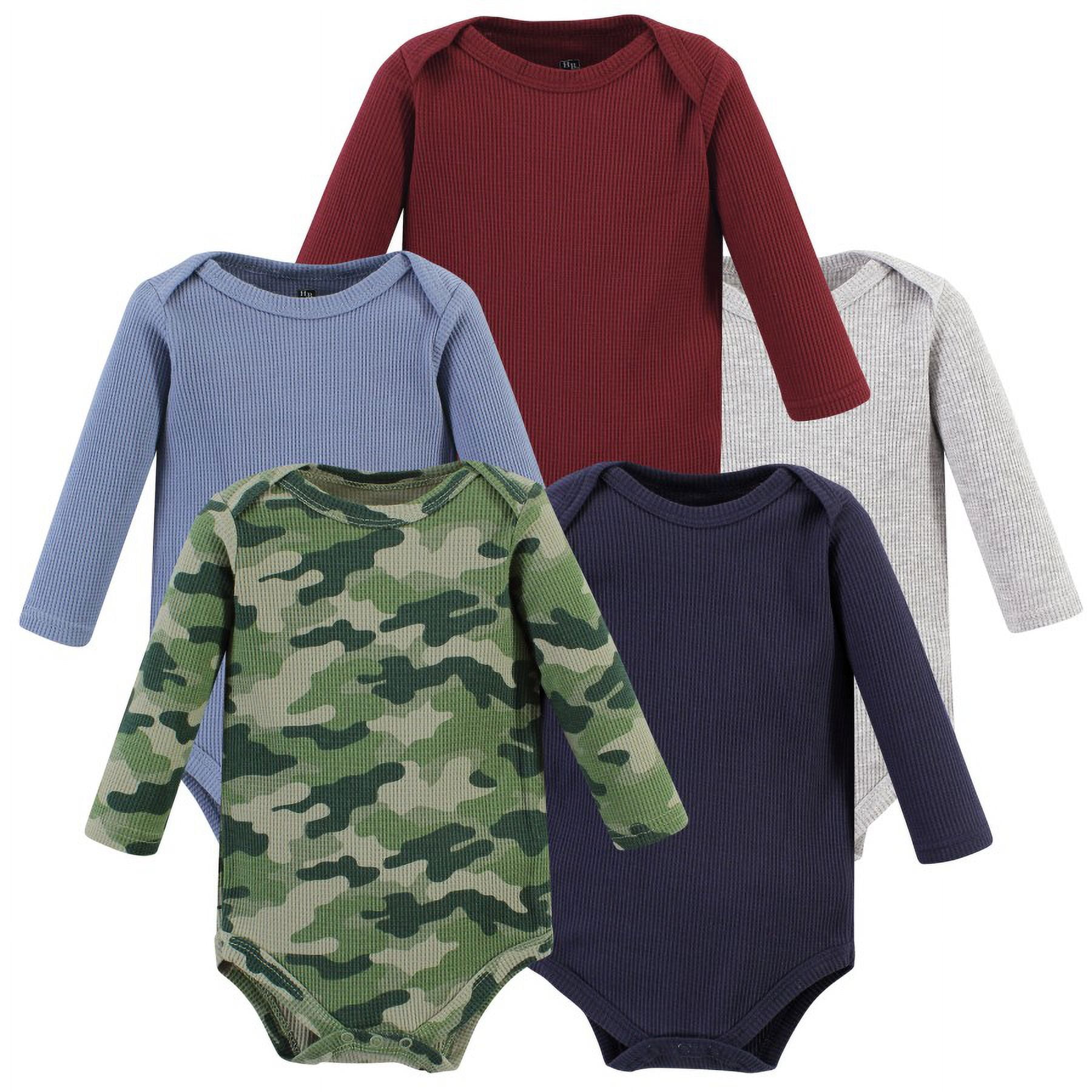 Hudson Baby Infant Boy Thermal Long Sleeve Bodysuits, Basic Camo, 9-12 ...