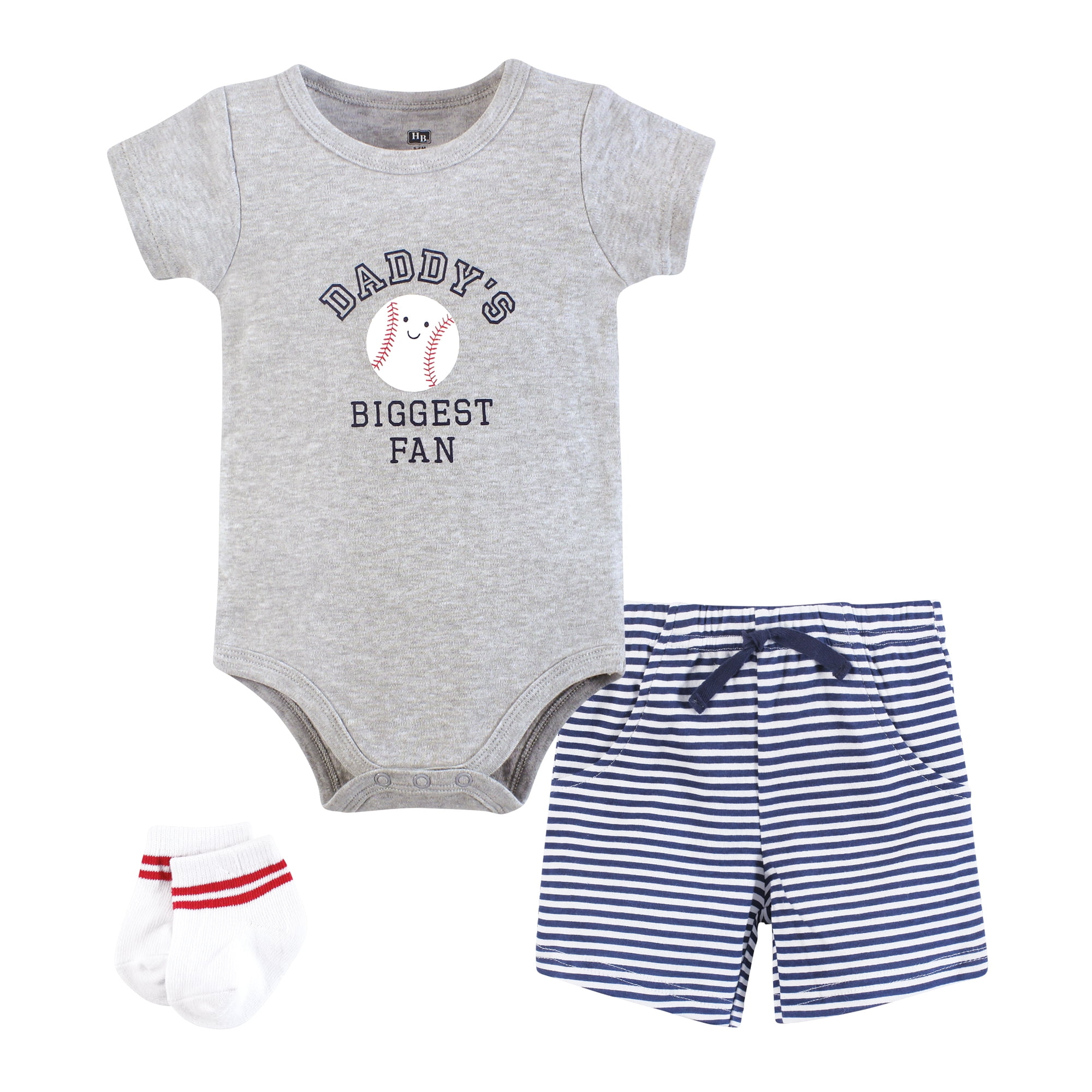 Hudson Baby Infant Boys Bodysuit, Short and Sock, Baseball Biggest Fan ...