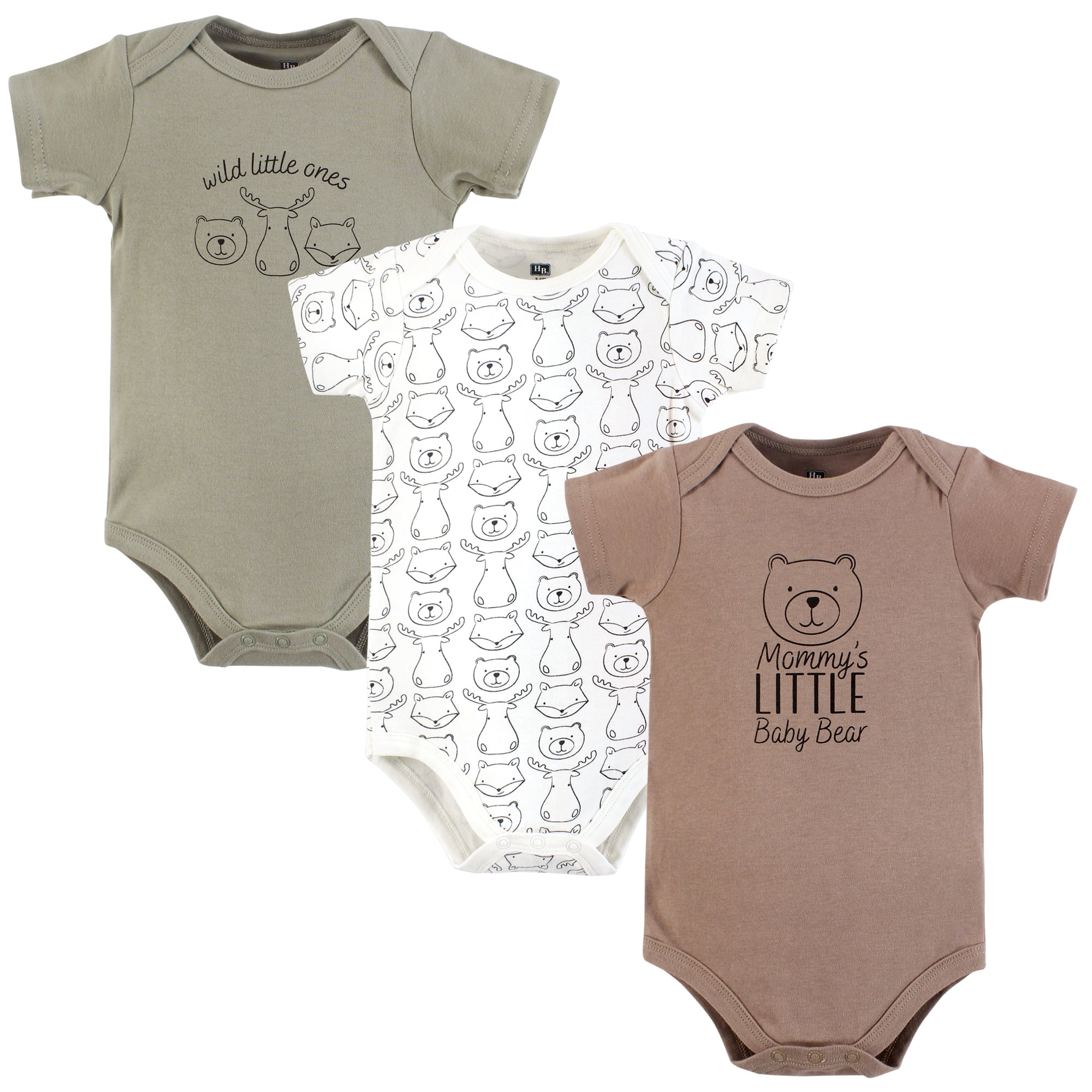 Hudson Baby Infant Boys Cotton Bodysuits 3-Pack, Mommys Baby Bear, 18 ...