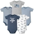 Hudson Baby Infant Boys Cotton Bodysuits 5-Pack, Blue Elephant Peanut ...