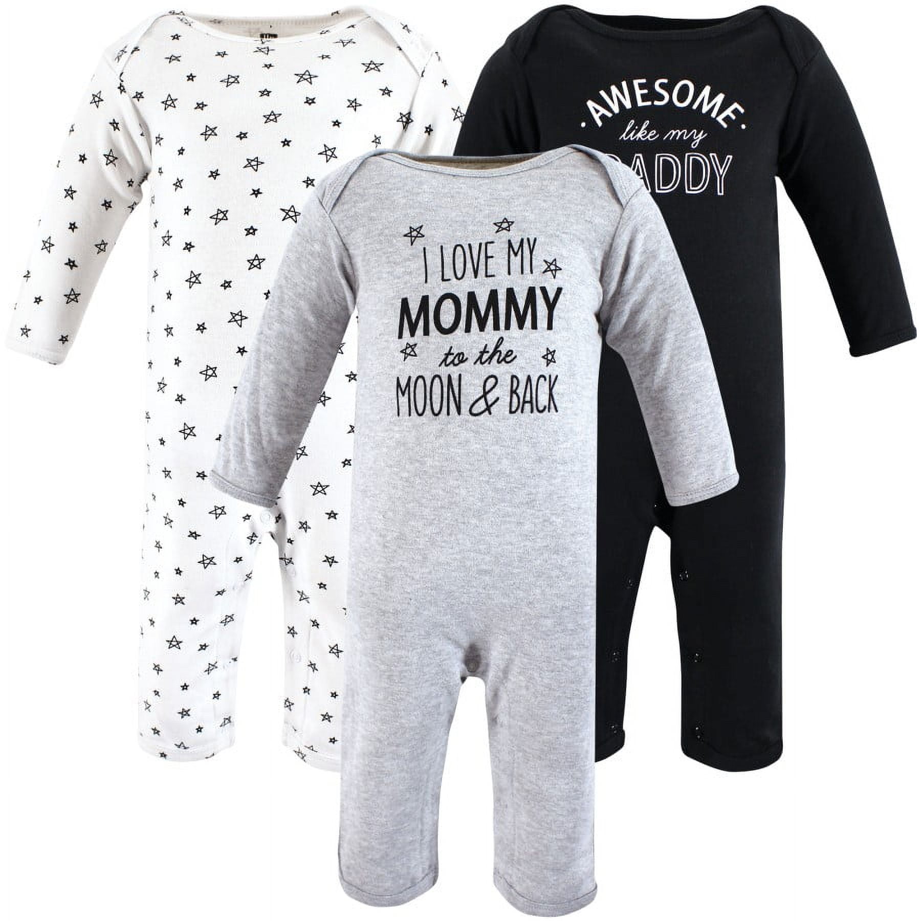 Hudson Baby Infant Boys Cotton Coveralls, Mom Dad Moon Back, 3-6 Months ...
