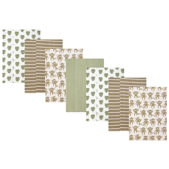 Hudson Baby Infant Boys Cotton Flannel Burp Cloths 7-Pack, Monkey, One ...