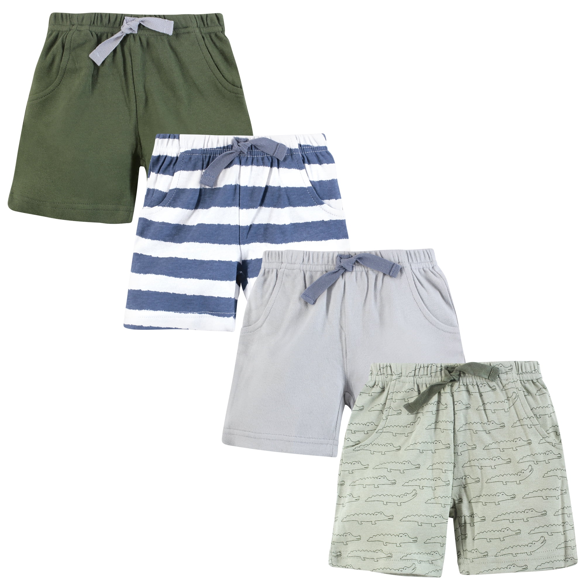 Hudson Baby Infant Boys Shorts Bottoms 4-Pack, Alligator, 3-6 Months ...
