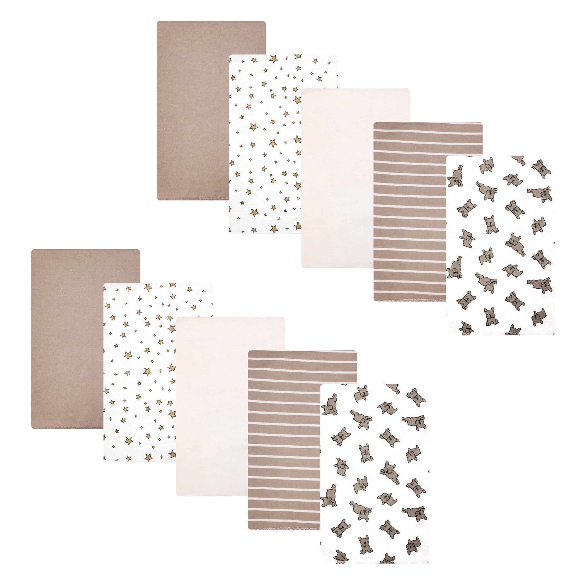 Hudson Baby Infant Cotton Polyester Flannel Burp Cloths 10-Pack, French ...