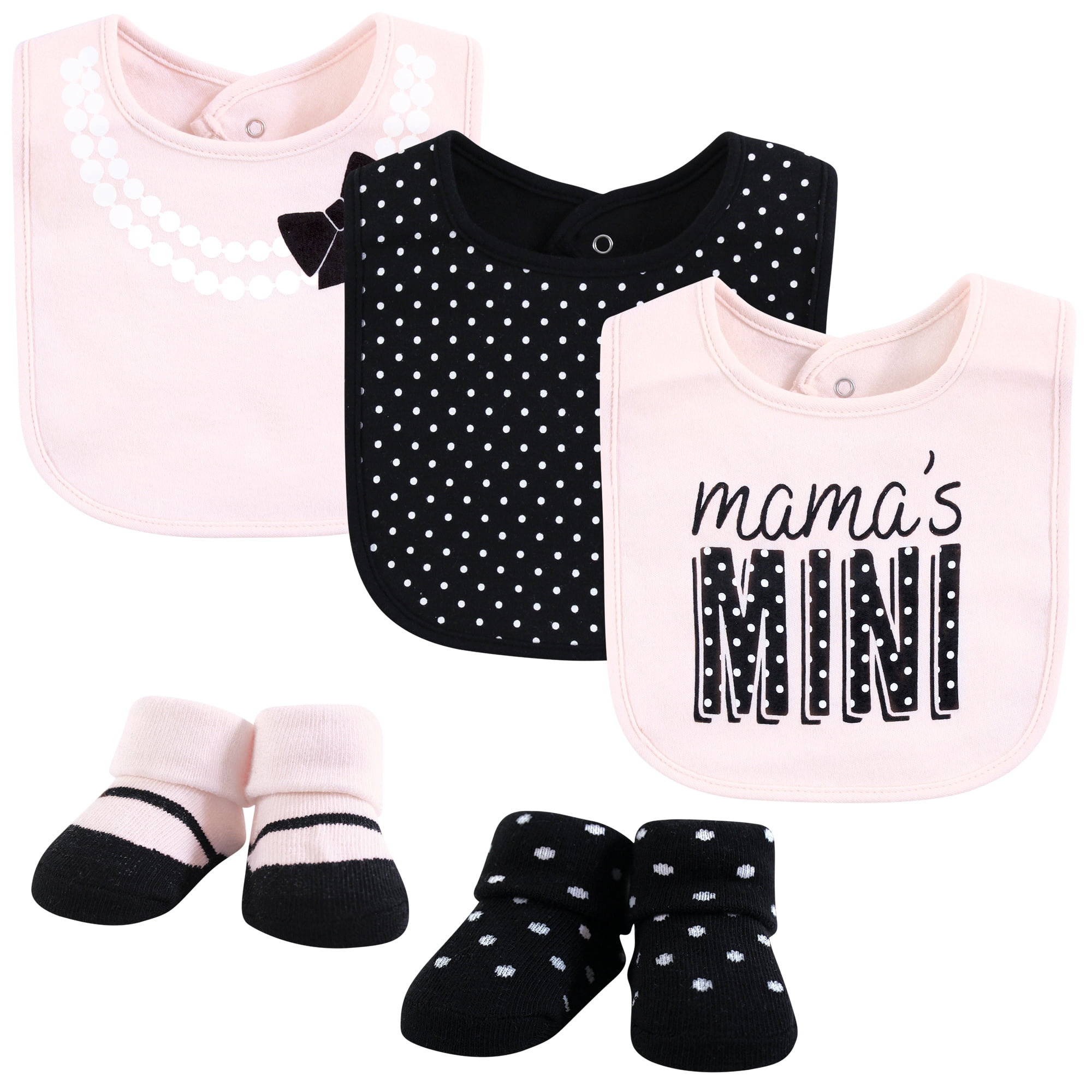Hudson Baby Infant Girl Cotton Bib and Sock Set - Mamas Mini - Walmart.com