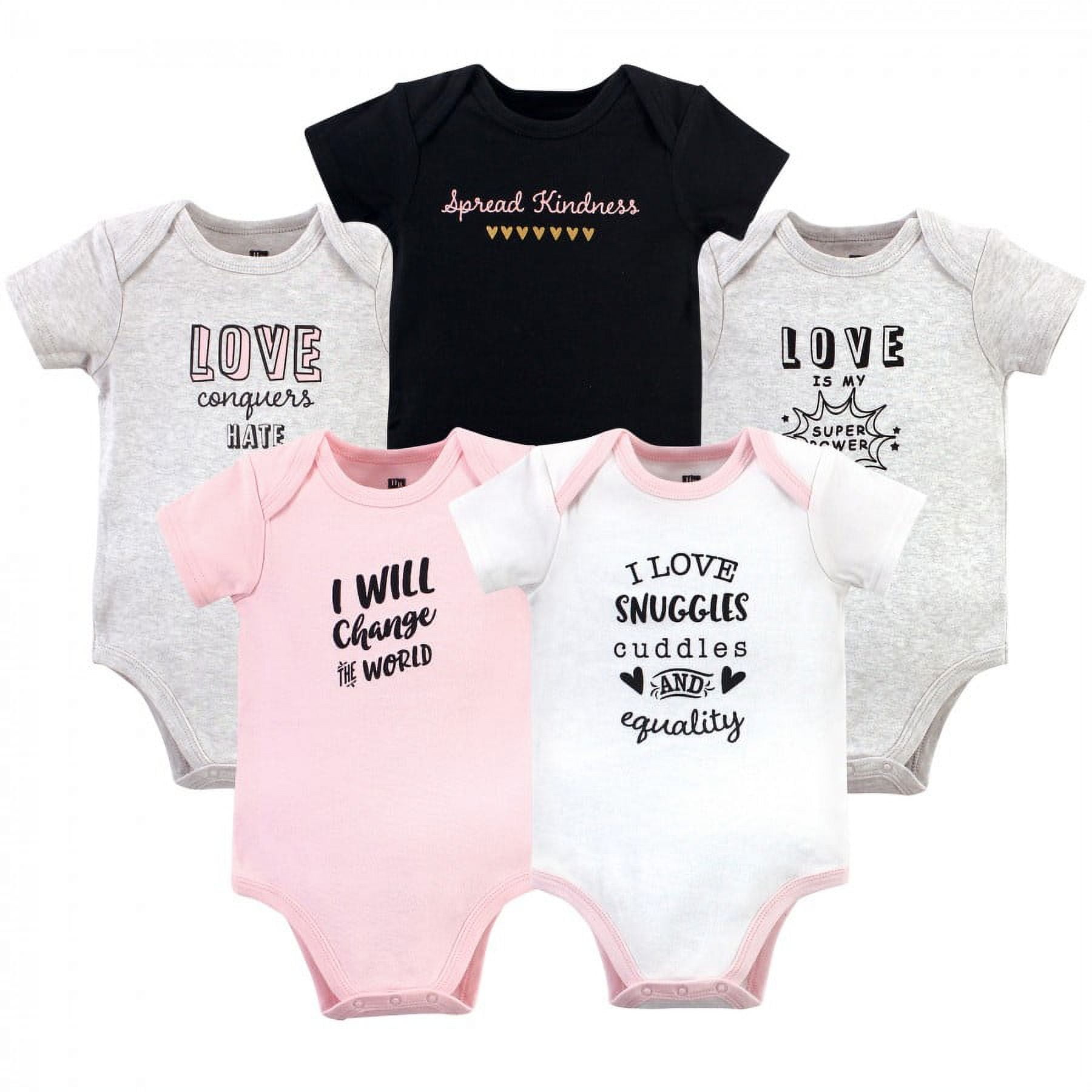 Hudson Baby Short Sleeve Bodysuits, 5-Pack, Newborn- 24 Months ...