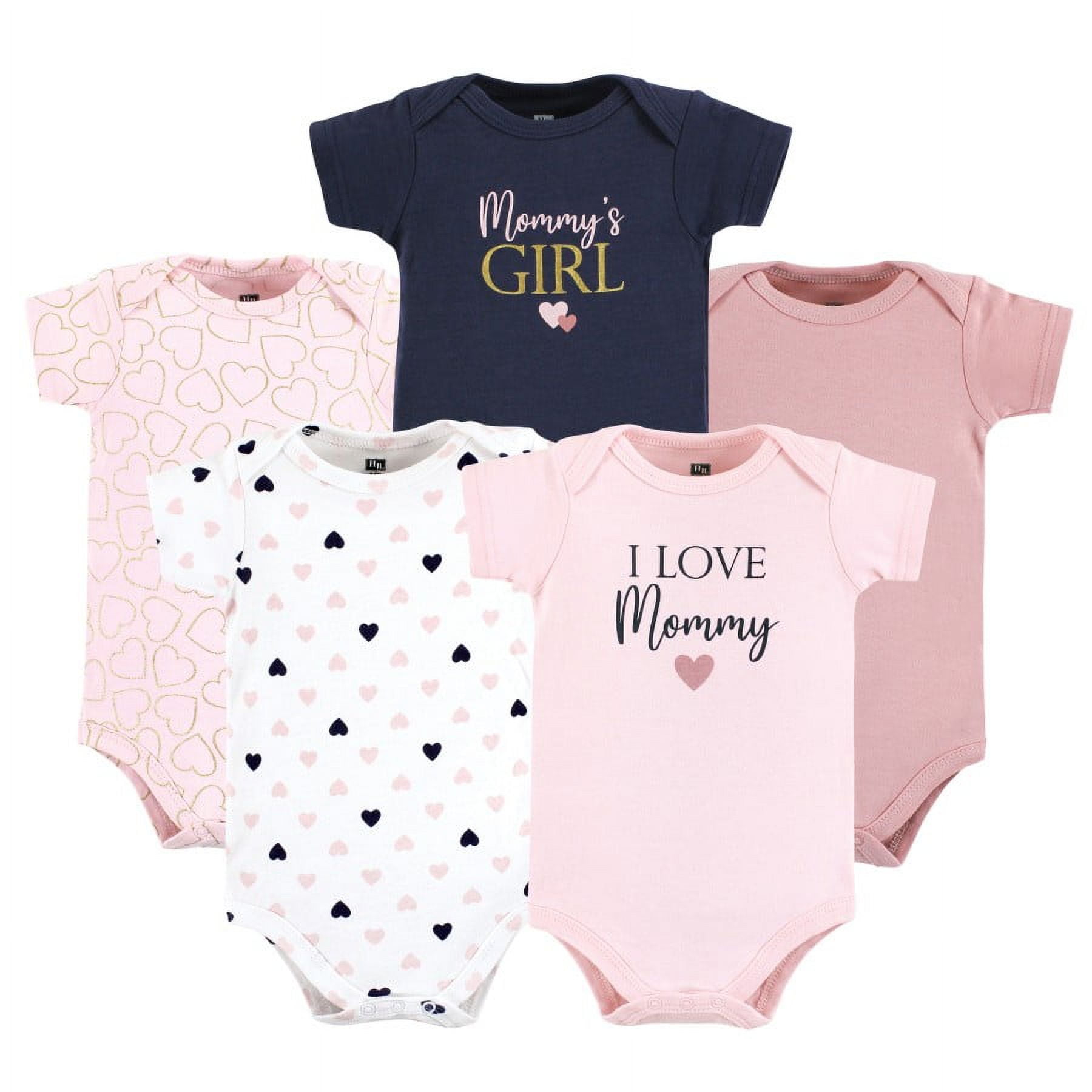 Hudson Baby Short Sleeve Bodysuits, 5-Pack, Newborn- 24 Months ...