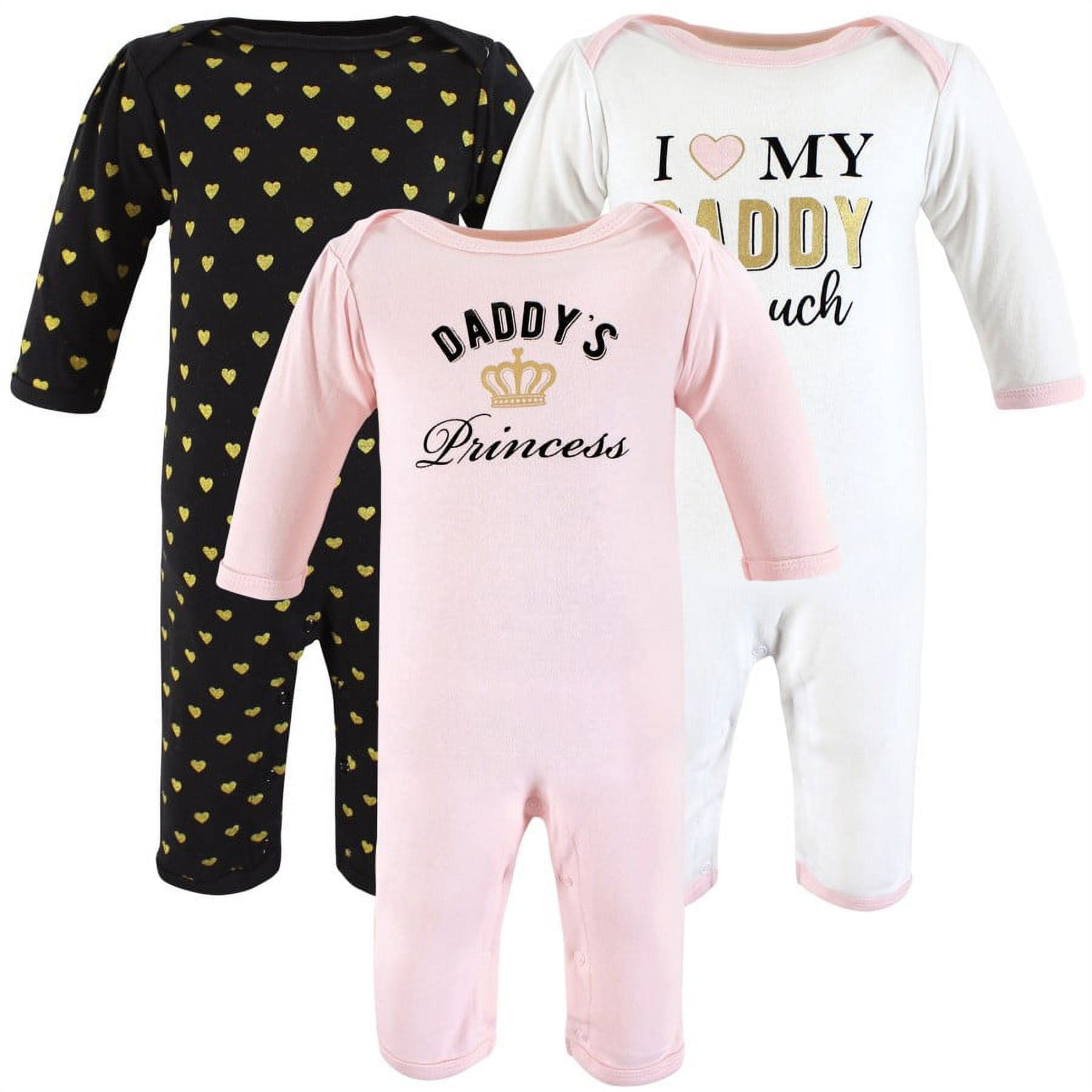 Hudson Baby Infant Girl Cotton Coveralls, Daddys Princess, 3-6 Months ...
