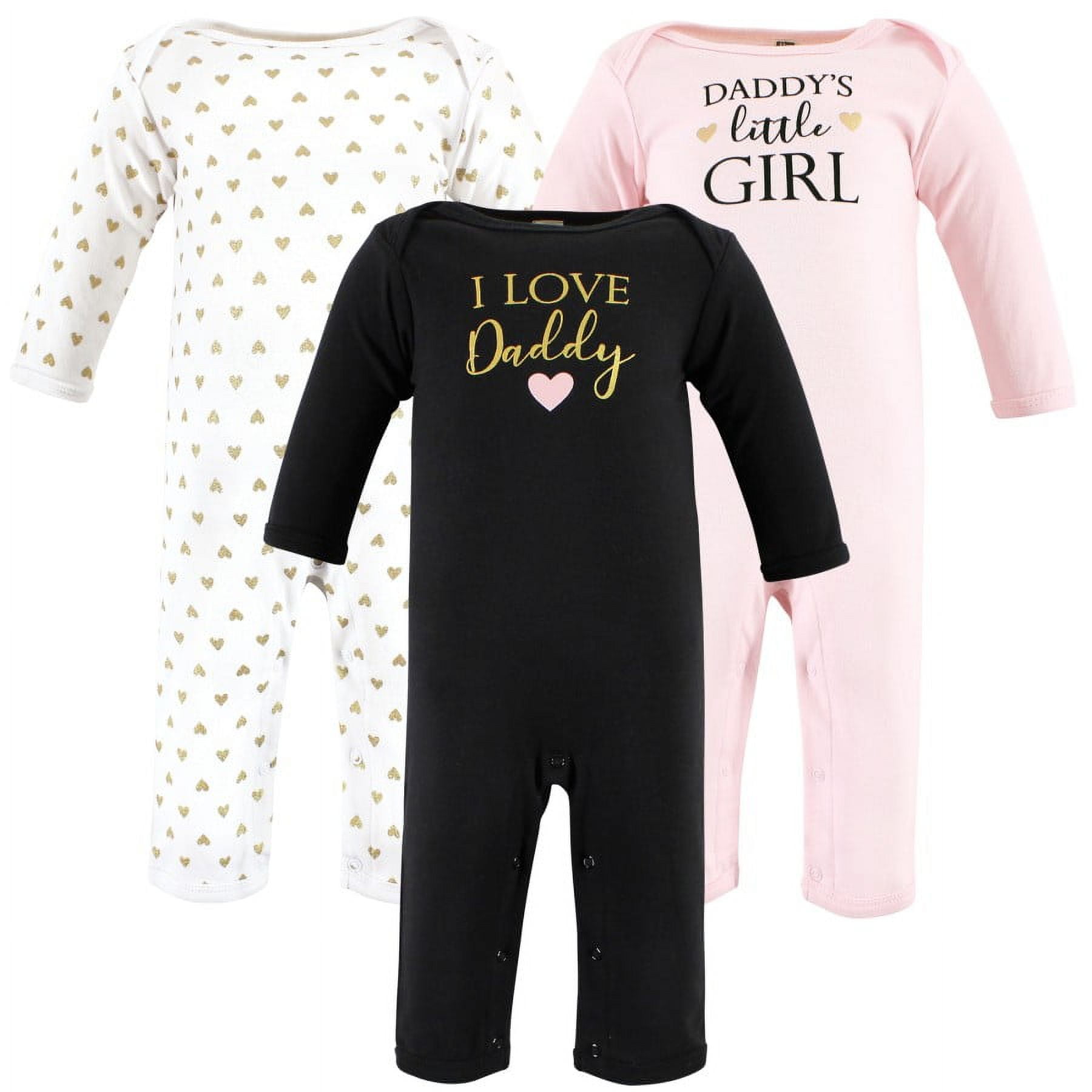 Hudson Baby Newborn Girl's Cotton Onesie Coveralls Set, 0-3 Months ...