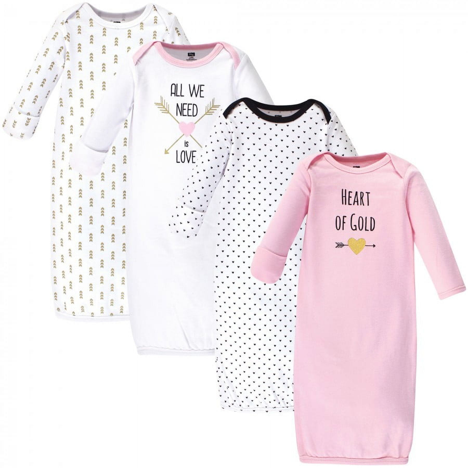 Hudson Baby Infant Girl Cotton Gowns, Heart, Preemie-Newborn - Walmart.com