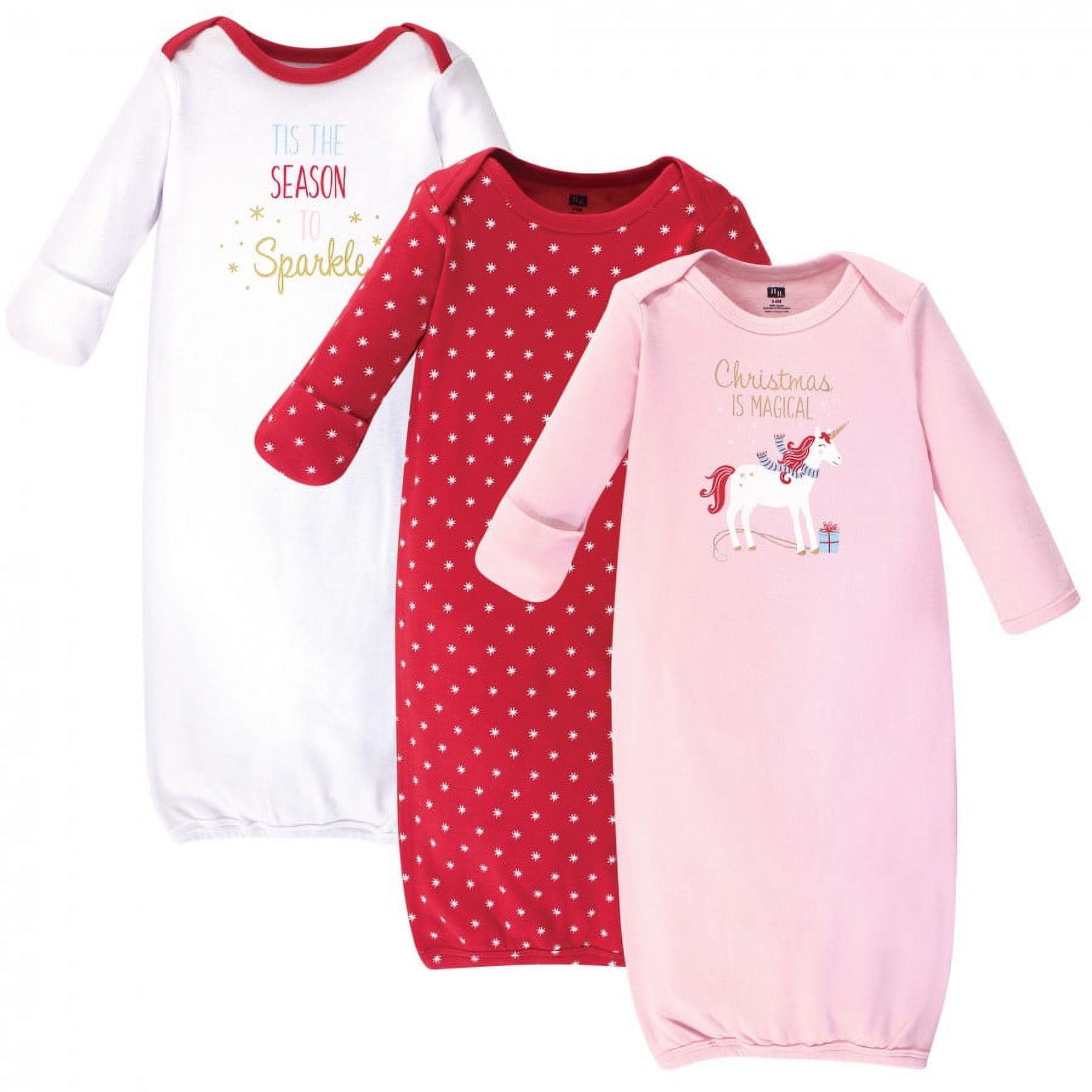 Hudson Baby Infant Girl Cotton Gowns, Magical Christmas, Preemie ...