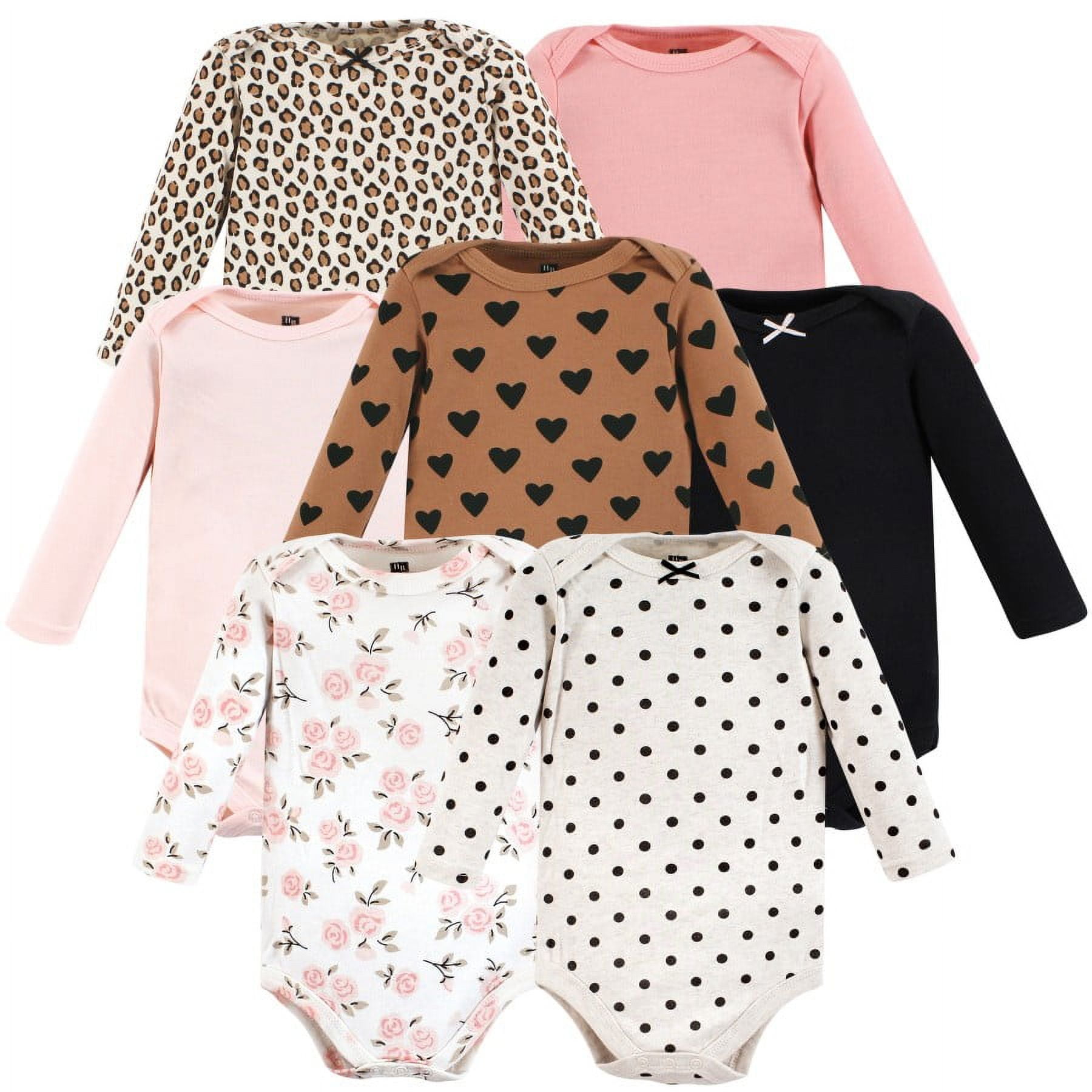 Hudson Baby Cotton Long-Sleeve Bodysuits, 7-Pack, Preemie-24 Months ...