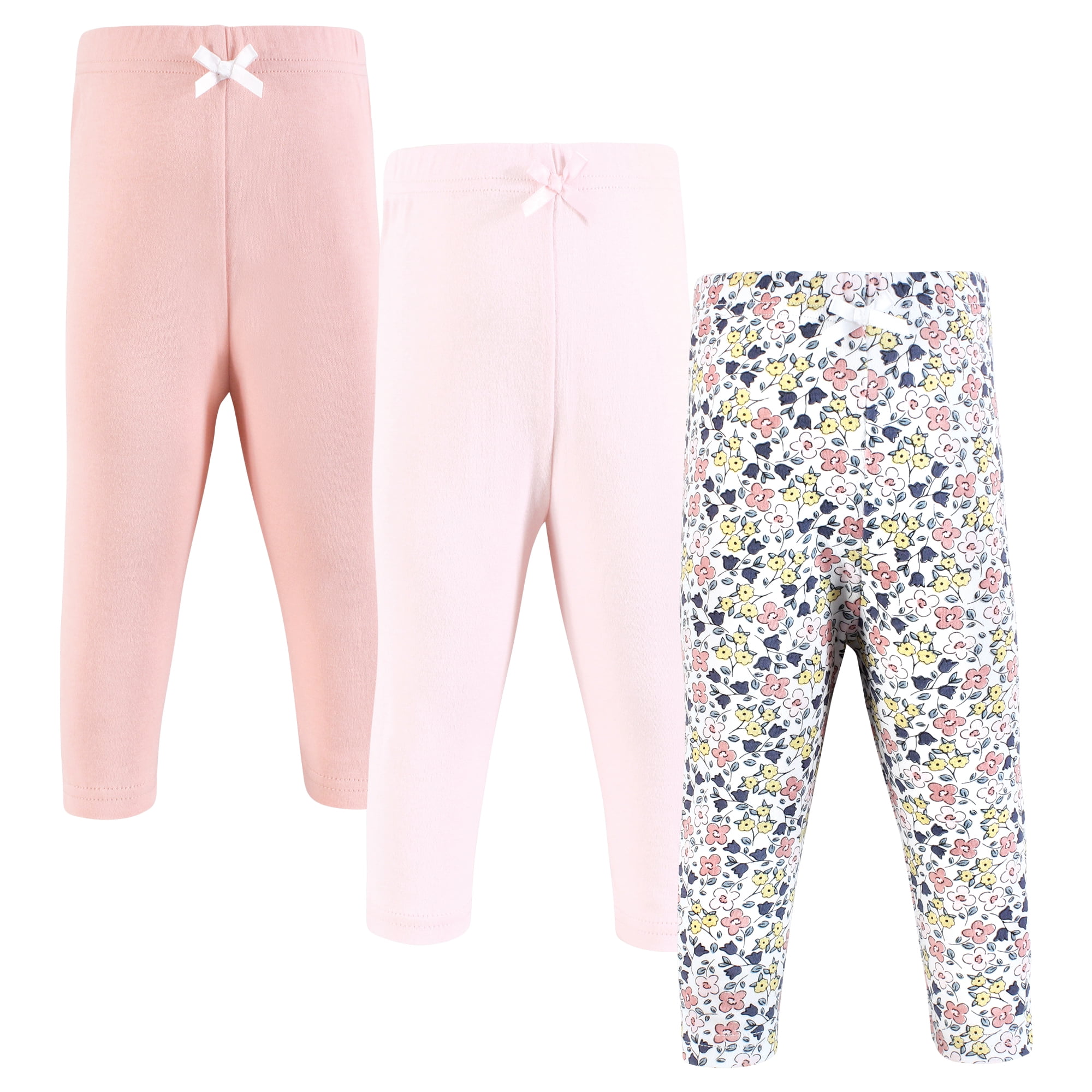Hudson Baby Infant Girl Cotton Pants and Leggings, Ditsy Floral, 3T ...