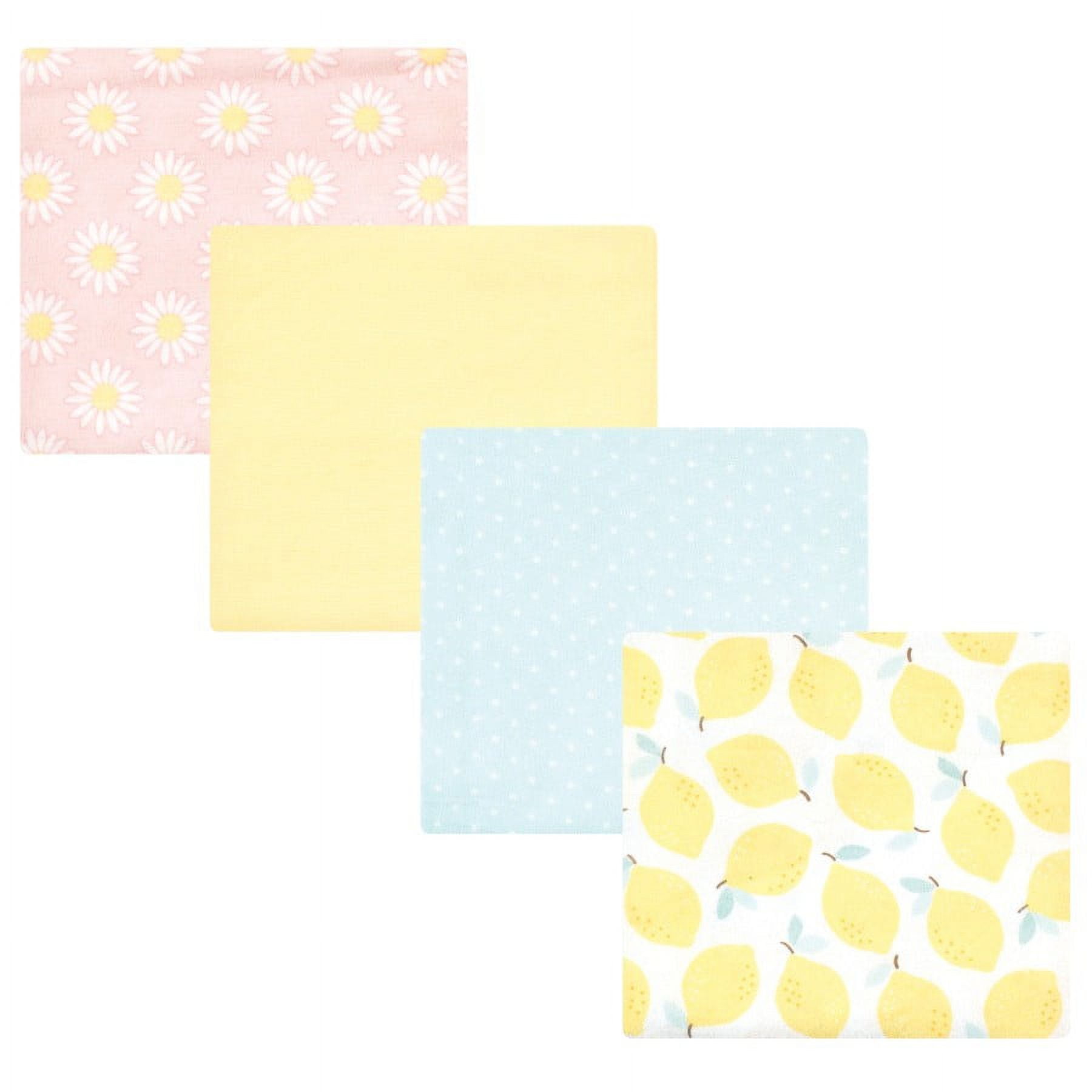 Hudson Baby Infant Girl Cotton Rich Flannel Receiving Blankets, Lemon ...