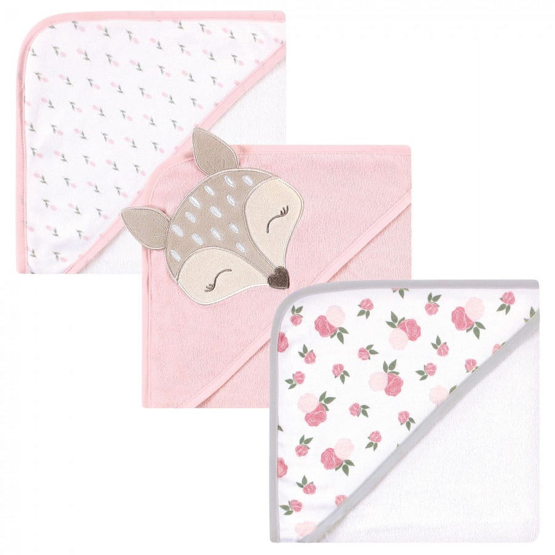 Hudson Baby Infant Girl Cotton Rich Hooded Towels, Fawn, One Size ...