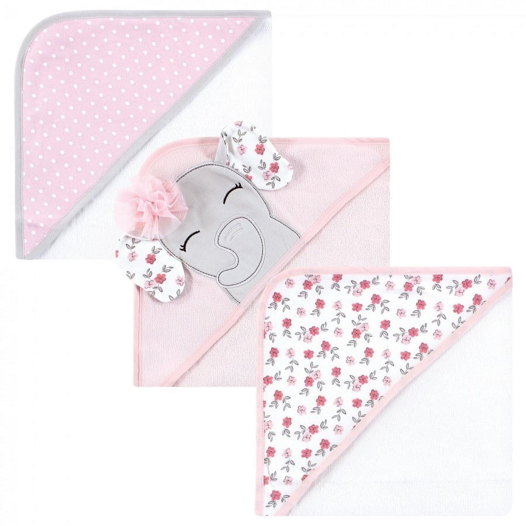 Hudson Baby Infant Girl Cotton Rich Hooded Towels, Floral Pretty ...