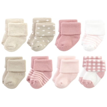 Hudson Baby Infant Girls Cotton Rich Newborn and Terry Socks, Pastel ...