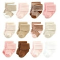 Hudson Baby Infant Girl Cotton Rich Newborn and Terry Socks, Pink Tan ...